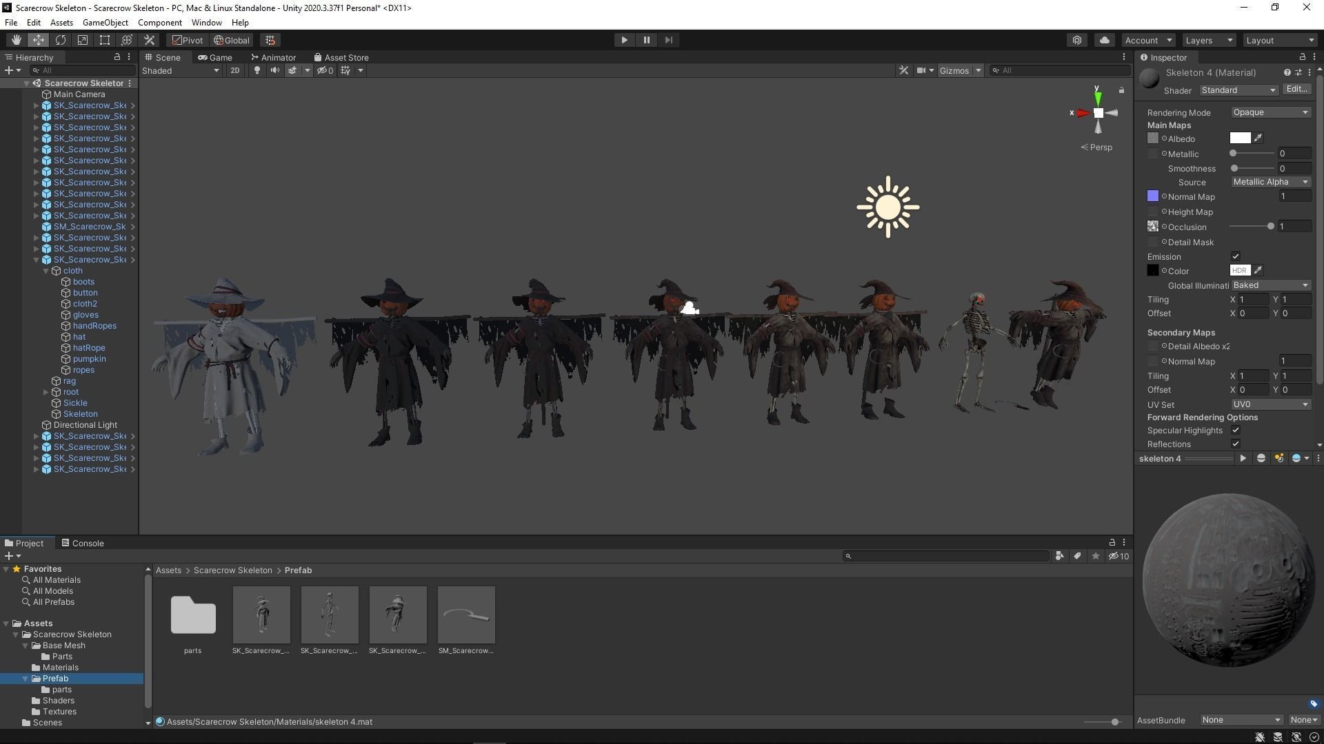 3D model Scarecrow Skeleton VR / AR / low-poly rigged | CGTrader