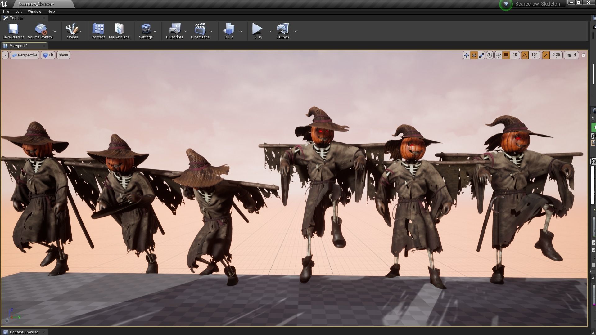 3D model Scarecrow Skeleton VR / AR / low-poly rigged | CGTrader