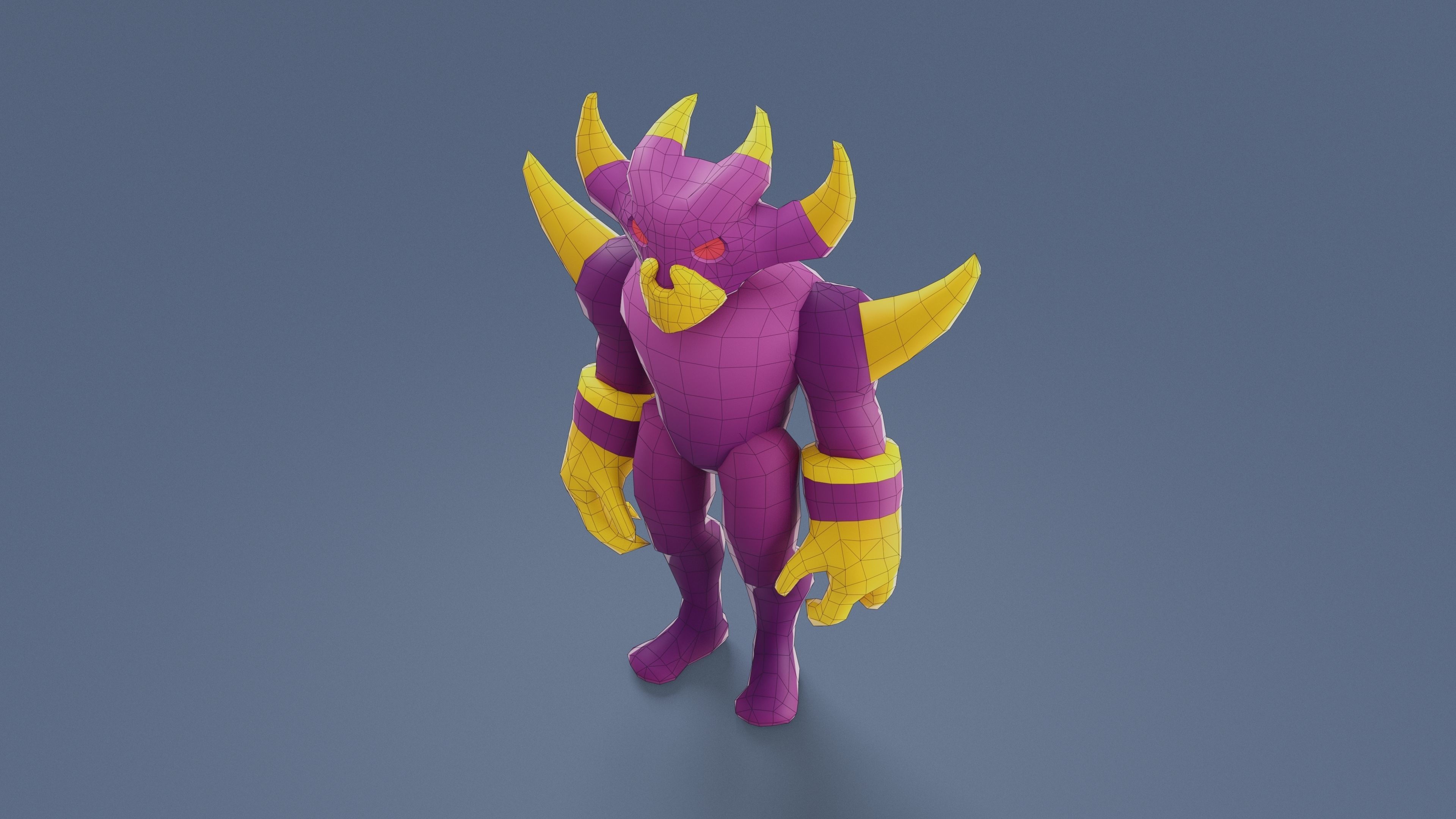 3D model Cartoon Characters - Big Devil Warrior VR / AR / low-poly ...