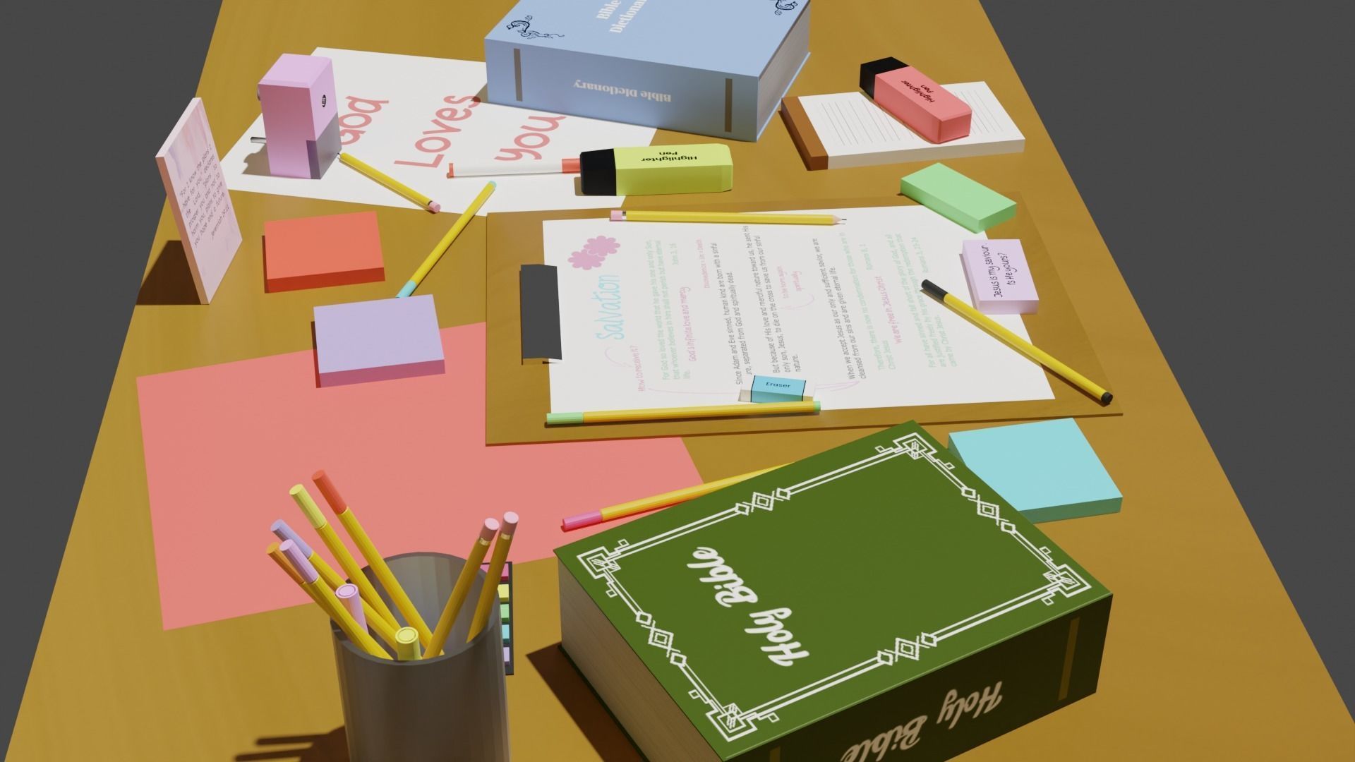 3D model Bible Study Scenario VR / AR / low-poly | CGTrader