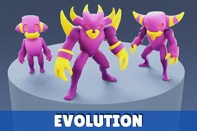 3D model Cartoon Characters - Evolution Devil Warrior VR / AR / low ...