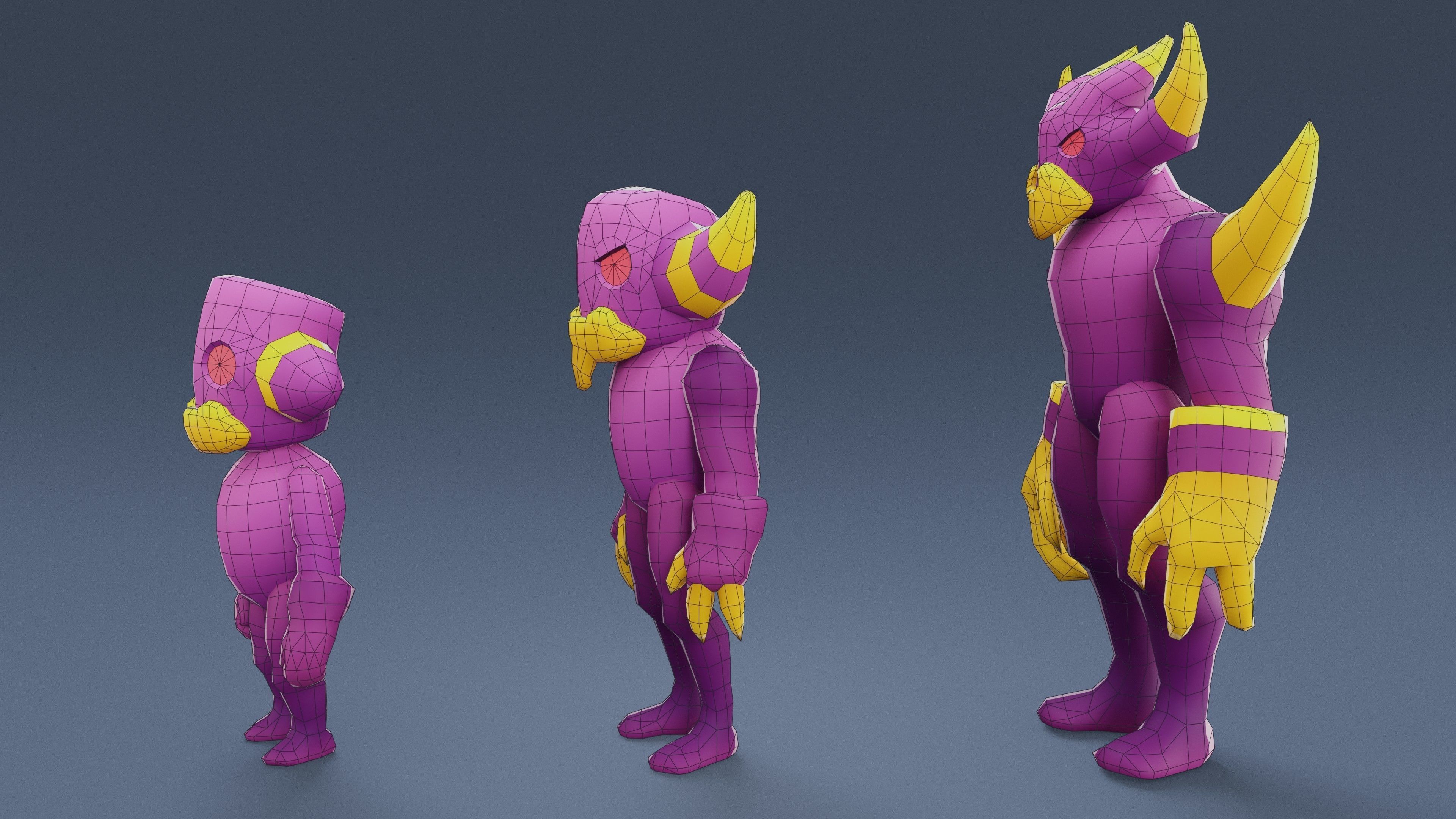 3D model Cartoon Characters - Evolution Devil Warrior VR / AR / low ...