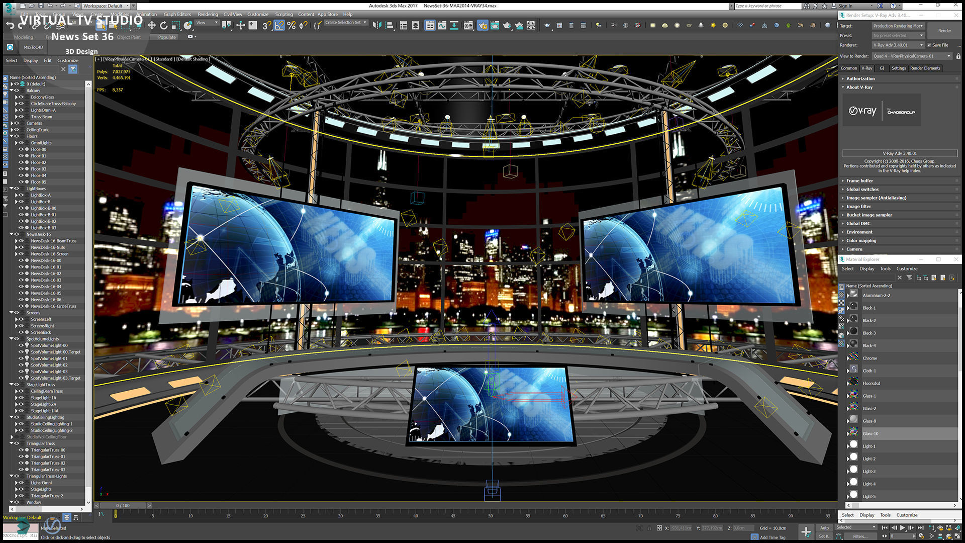 Virtual TV Studio Sets - Collection Vol 16 - 9 PCS DESIGN | CGTrader