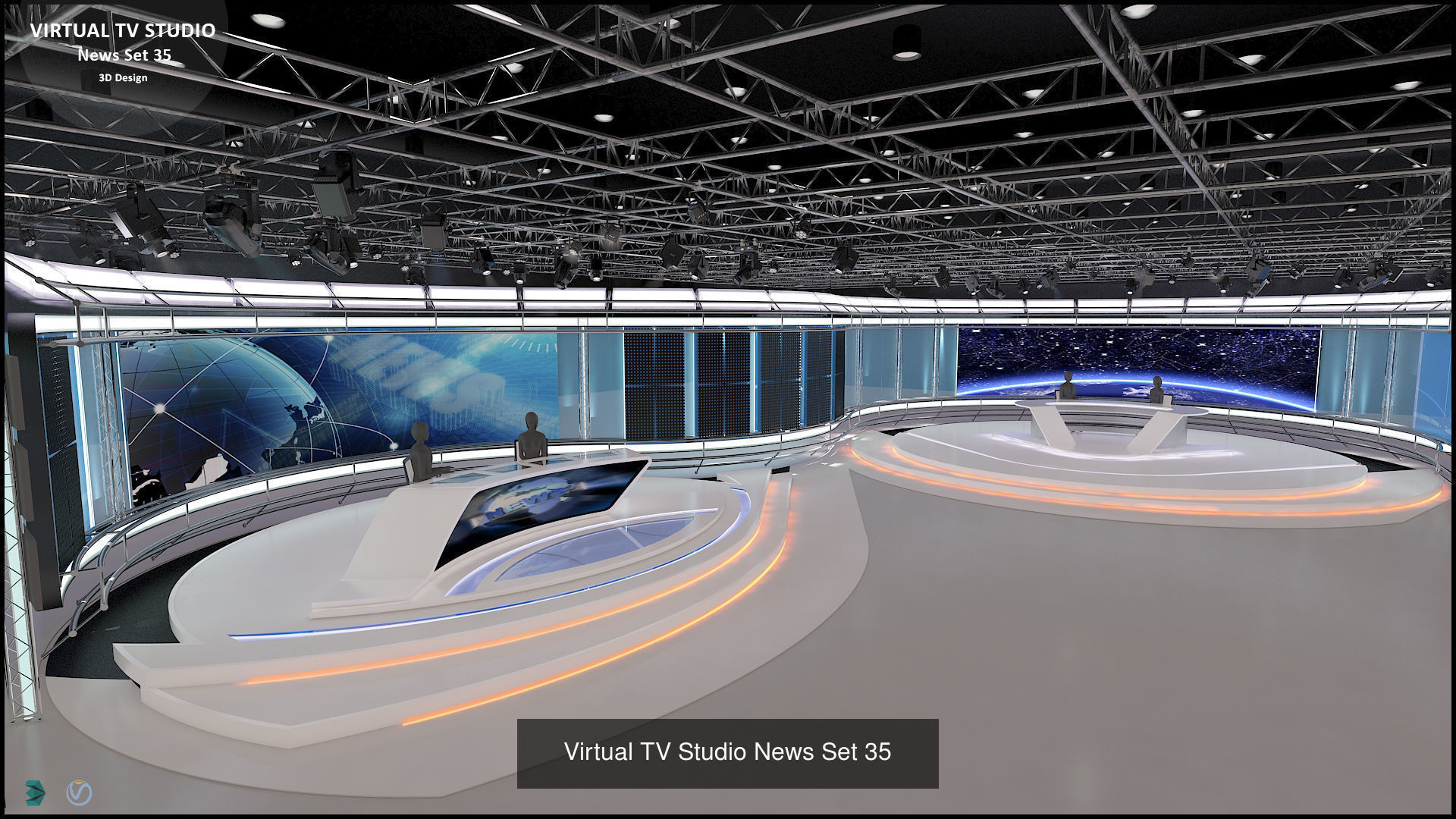 Virtual TV Studio Sets - Collection Vol 16 - 9 PCS DESIGN | CGTrader