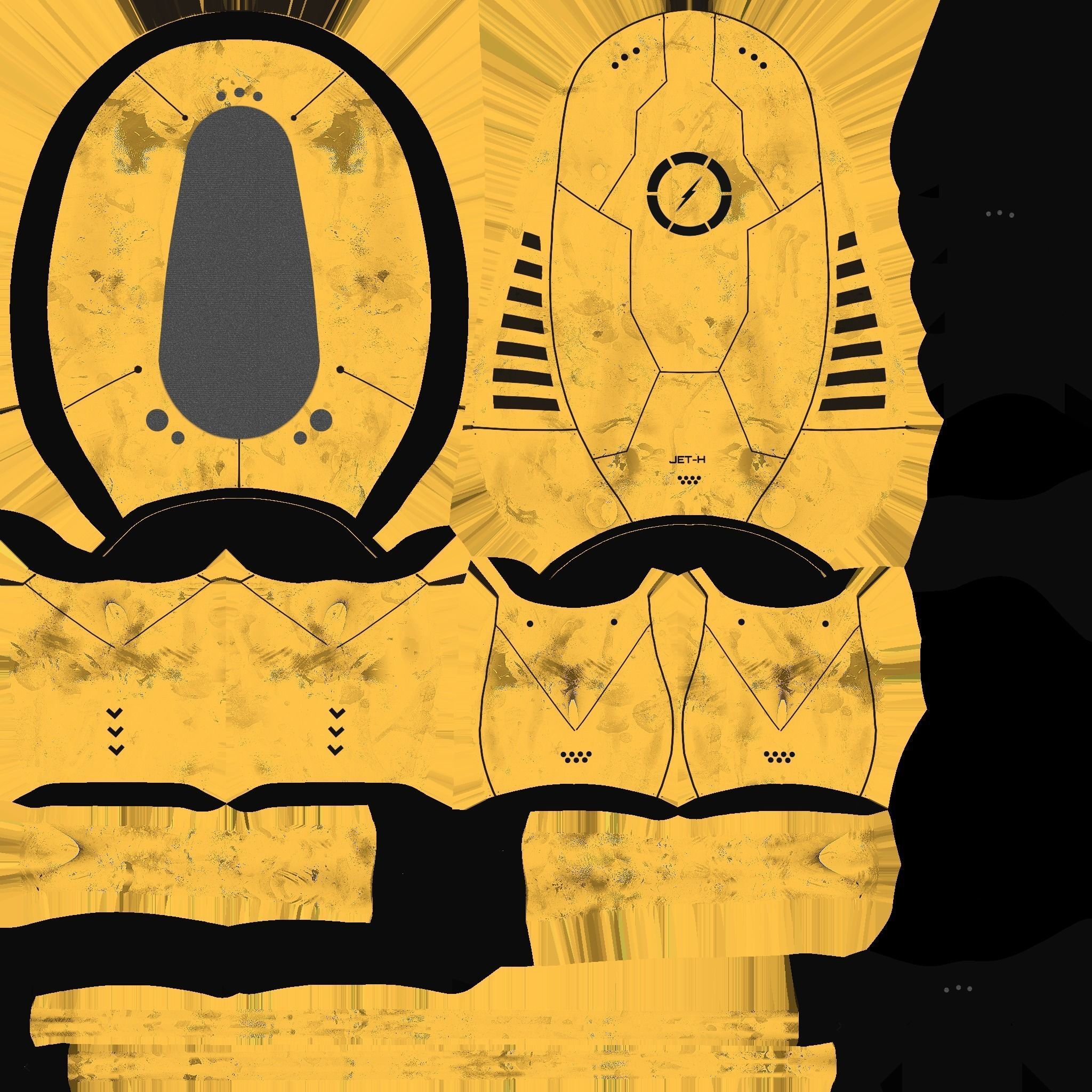 3D model Jetpack H05 Yellow Black - SciFi Character Design VR / AR ...