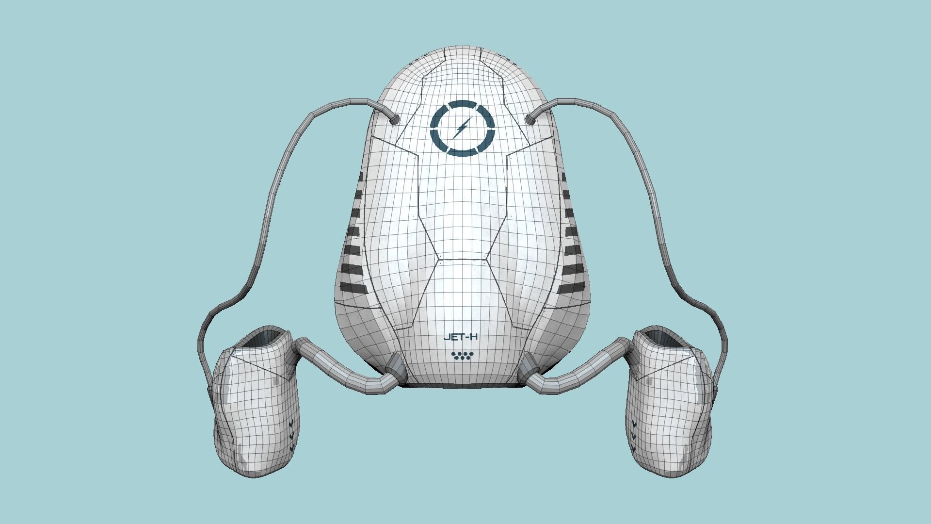 3D model Jetpack H07 Light Steel - SciFi Character Design VR / AR / low ...