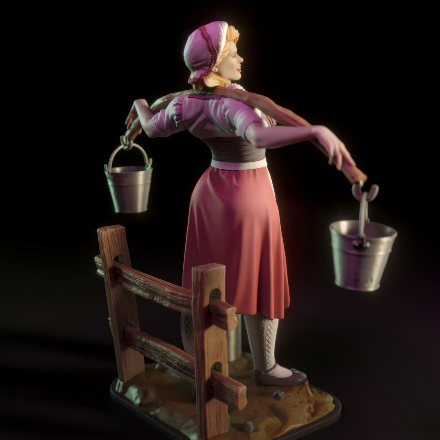Anna - The milkmaid 3D model 3D printable | CGTrader