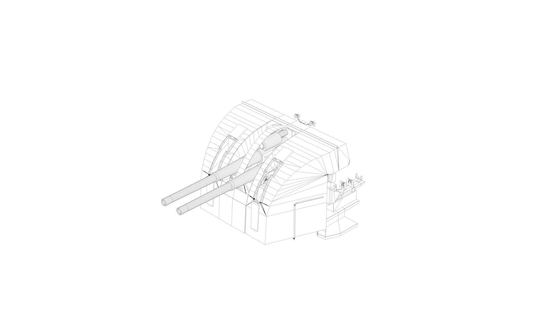 Bofors QF Twin 4 inch 102mm Naval Gun Mk XVI 3D model | CGTrader