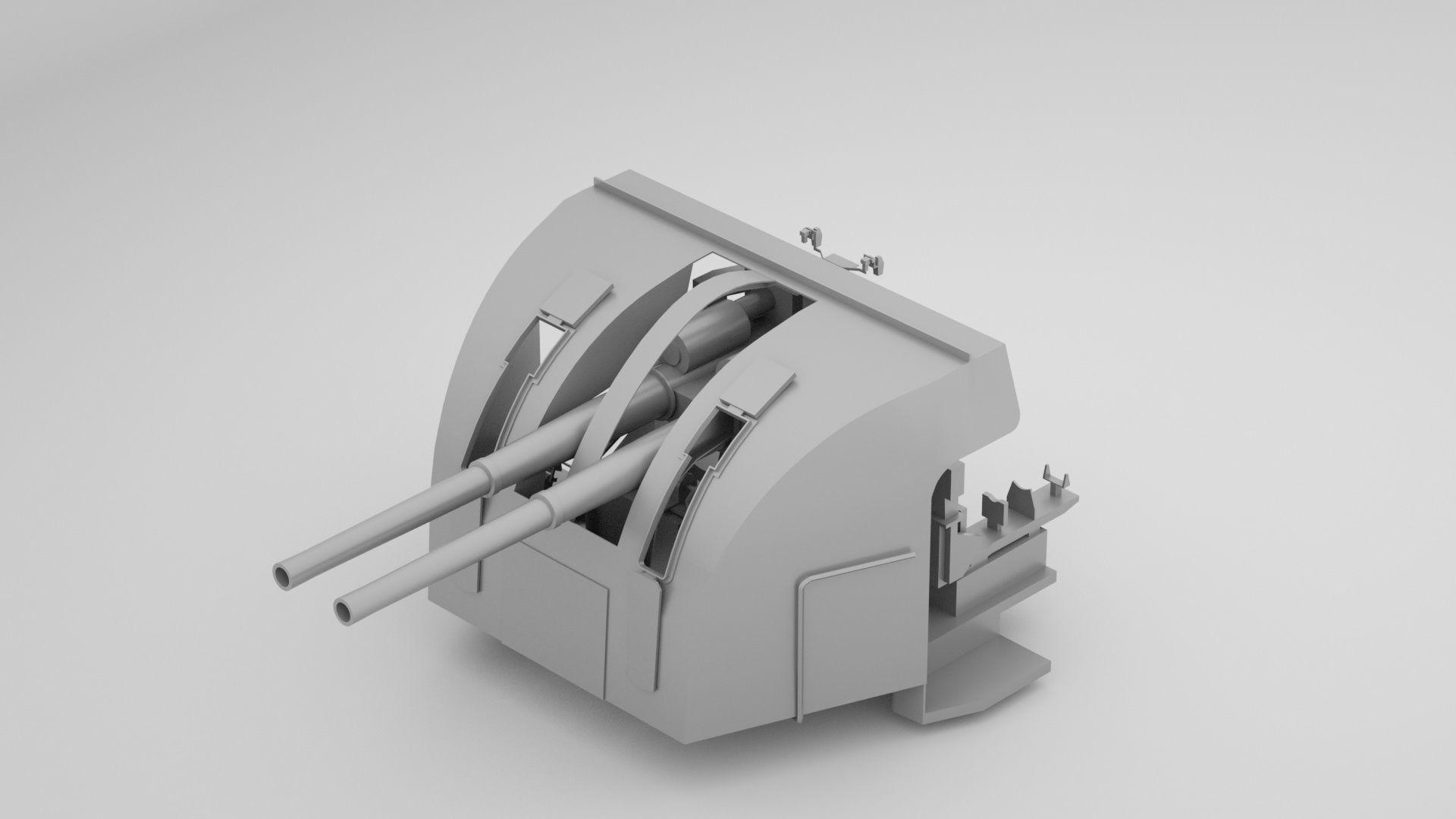 Bofors QF Twin 4 inch 102mm Naval Gun Mk XVI 3D model | CGTrader