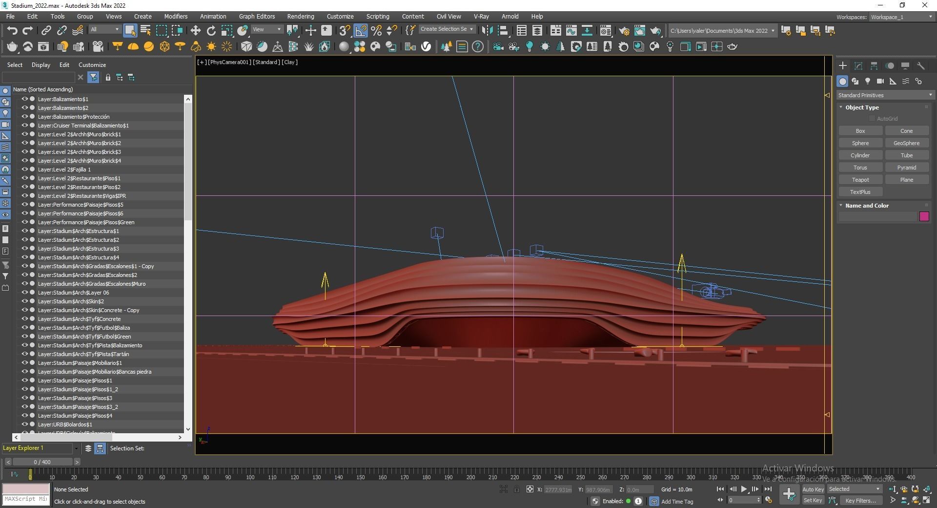 Stadium table with lights 3D model | CGTrader