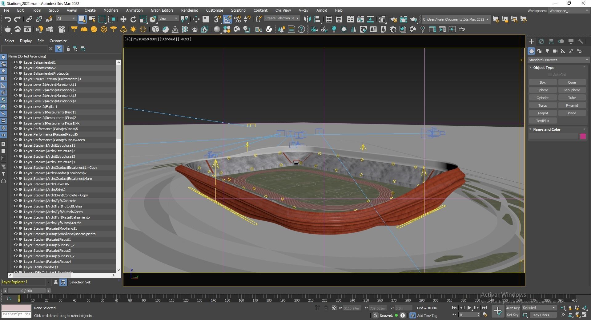 Stadium table with lights 3D model | CGTrader