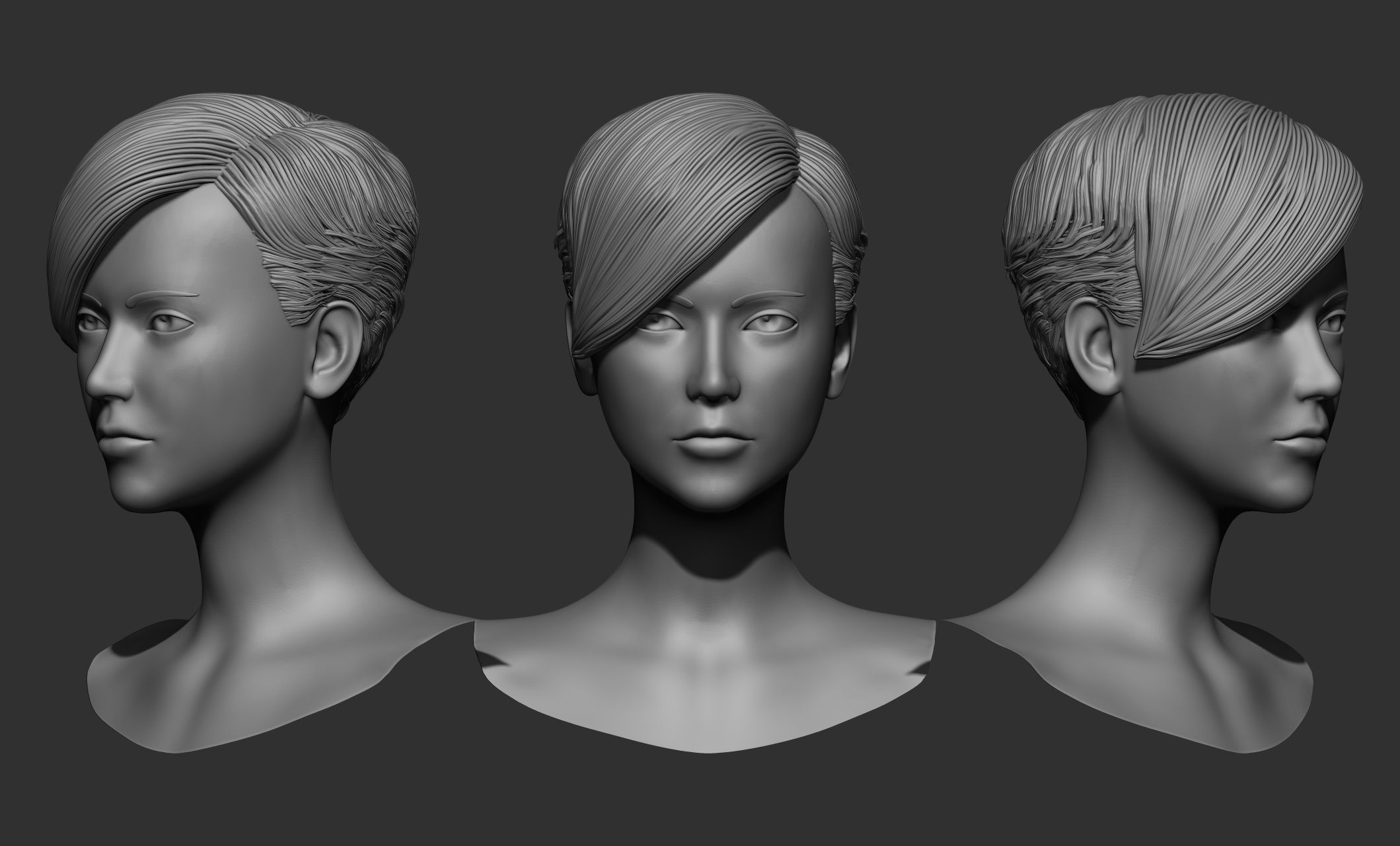 28 Female hair 3D model | CGTrader