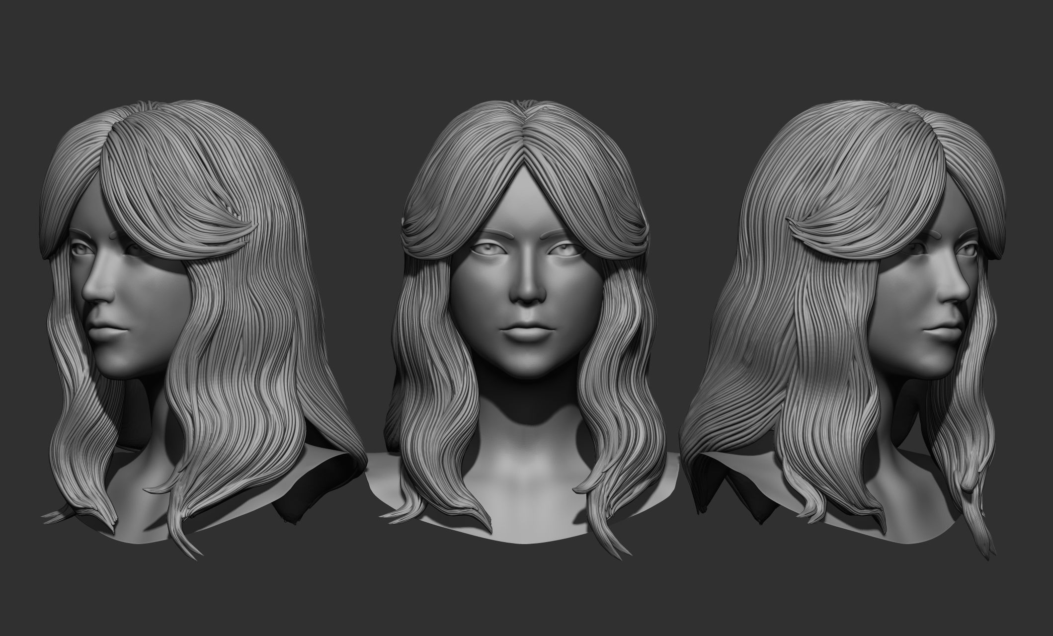 28 Female hair 3D model | CGTrader