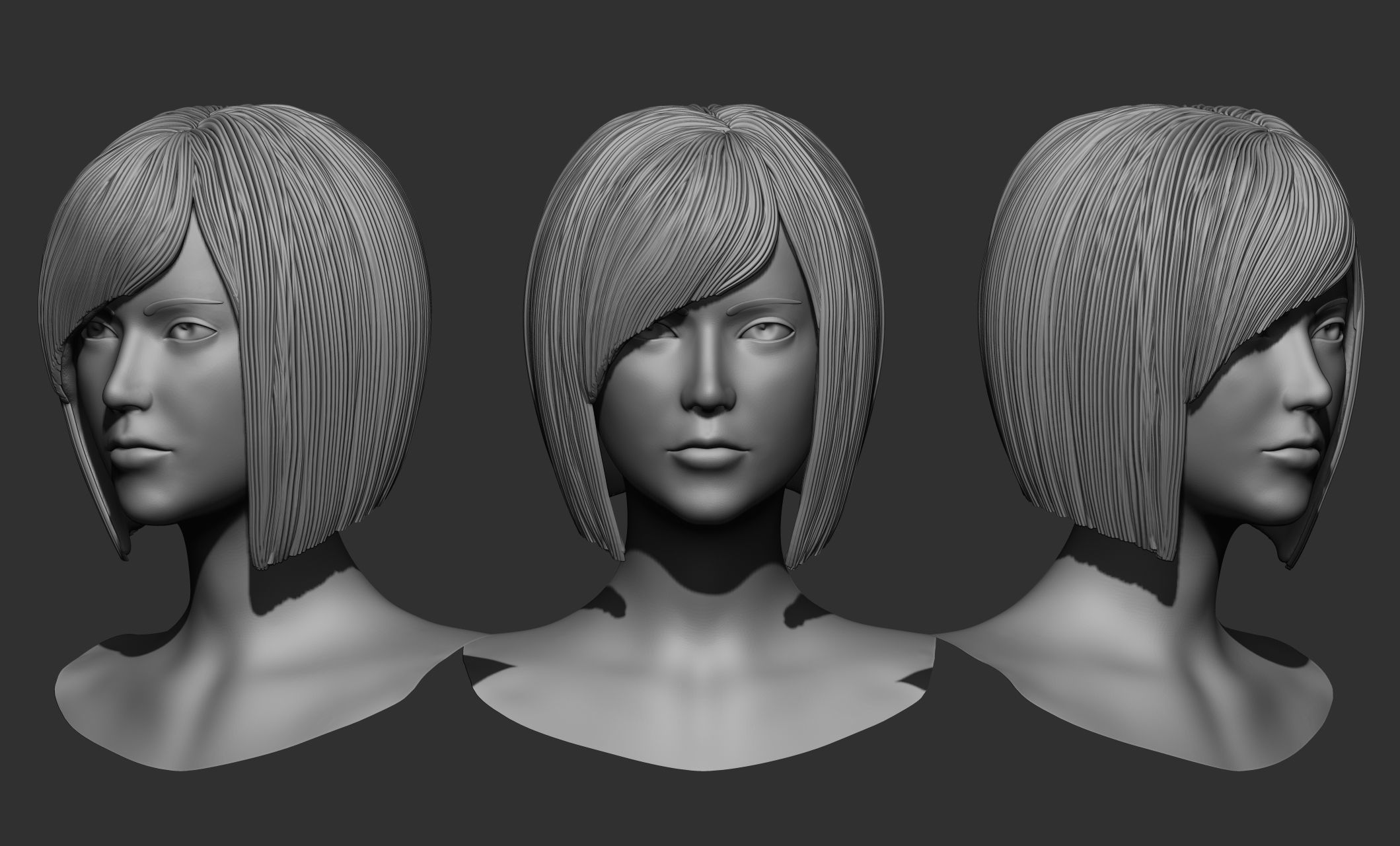 28 Female hair 3D model | CGTrader