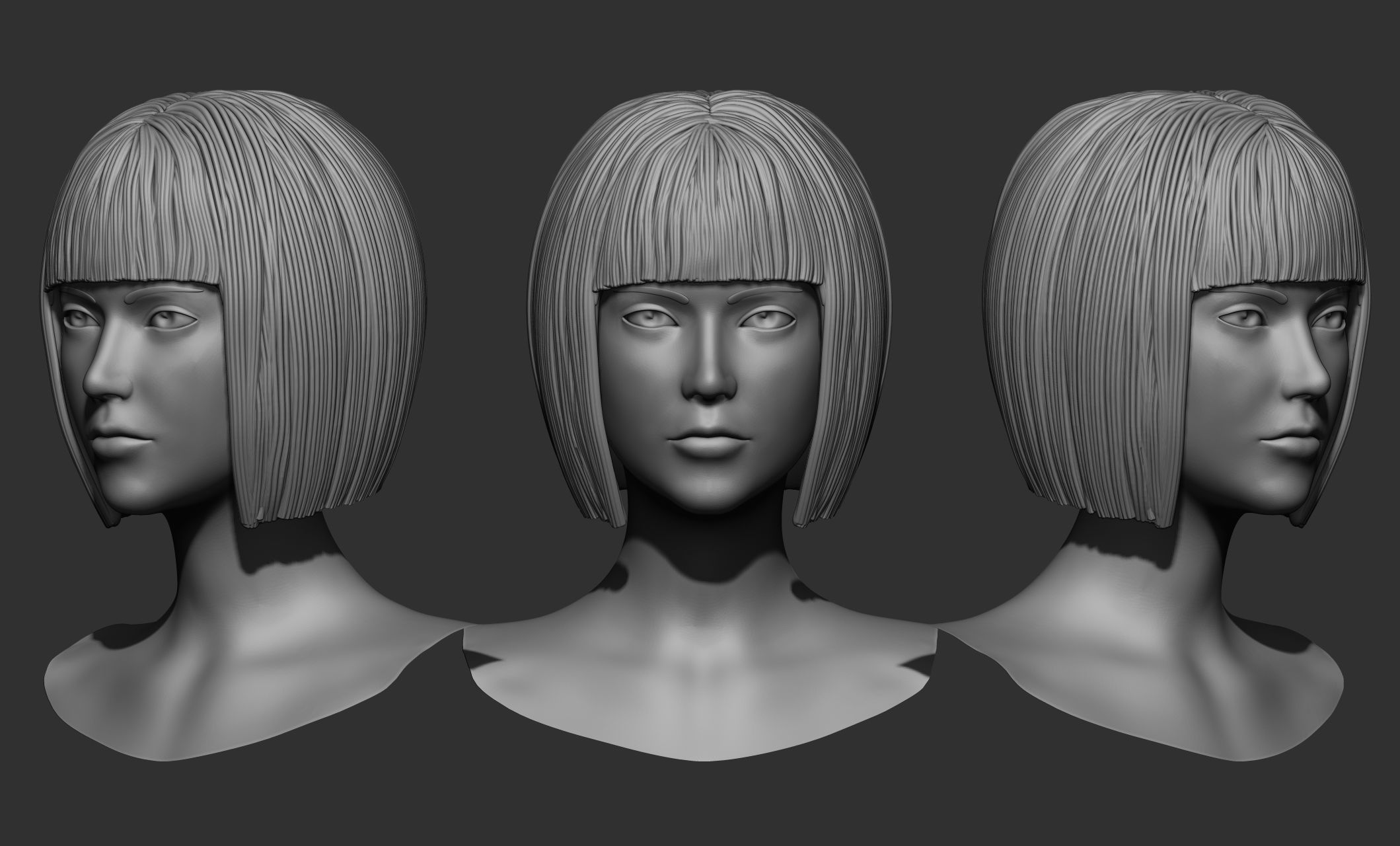 28 Female hair 3D model | CGTrader