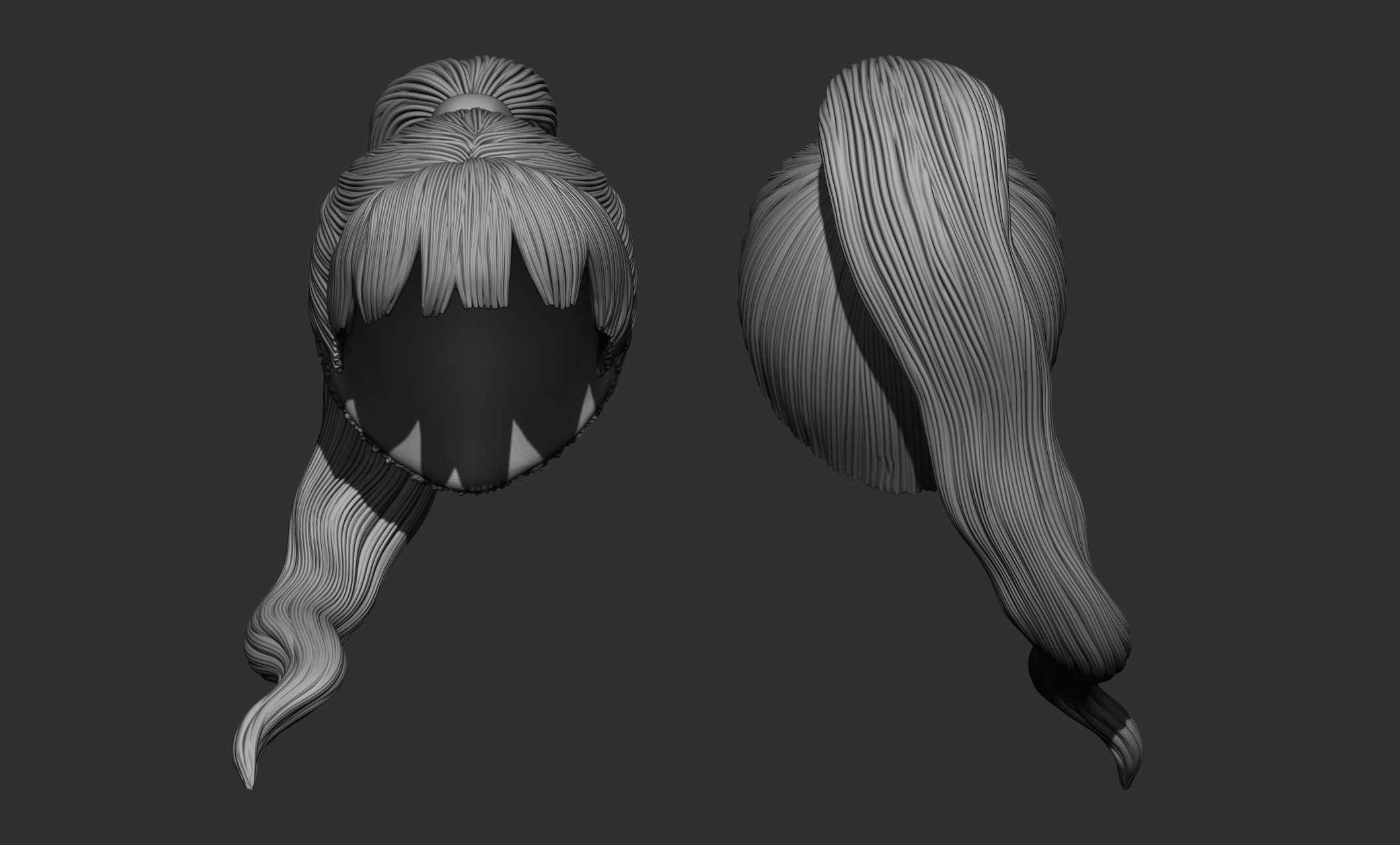 28 Female hair 3D model | CGTrader