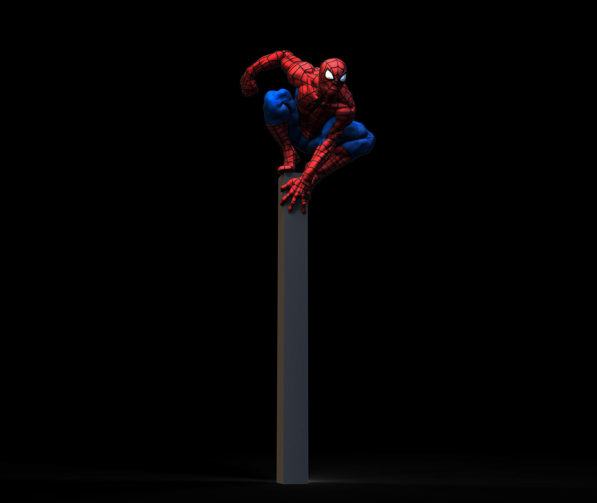 Spiderman on pole 3D model 3D printable | CGTrader