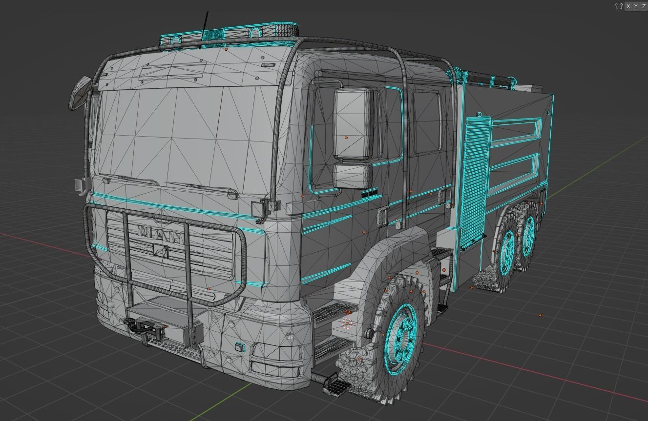 MAN TGA 26 440 Firetruck 3D model | CGTrader