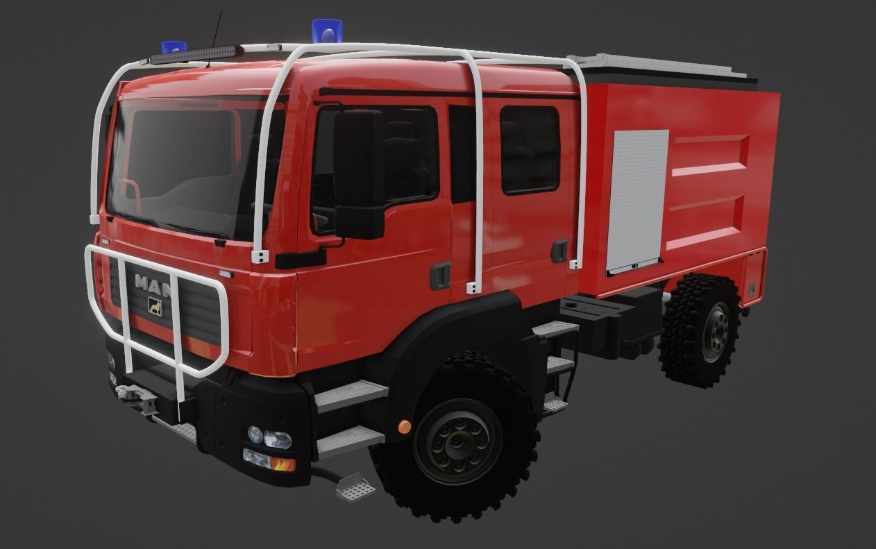 MAN TGA Firetruck 3D model | CGTrader