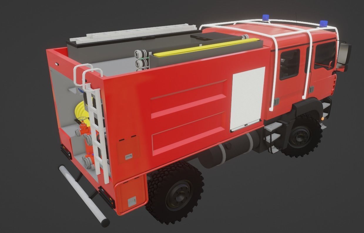 MAN TGA Firetruck 3D model | CGTrader