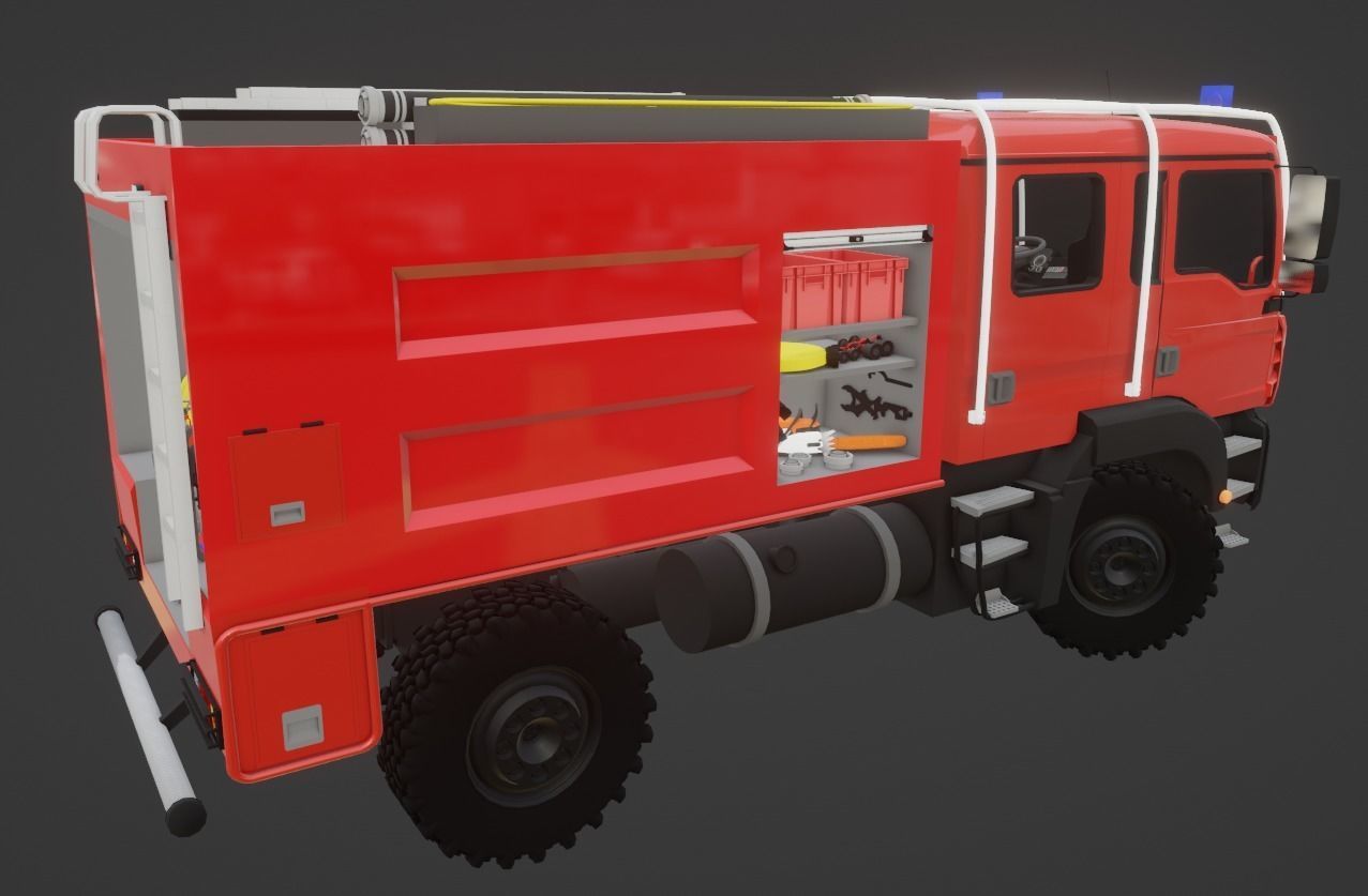 MAN TGA Firetruck 3D model | CGTrader