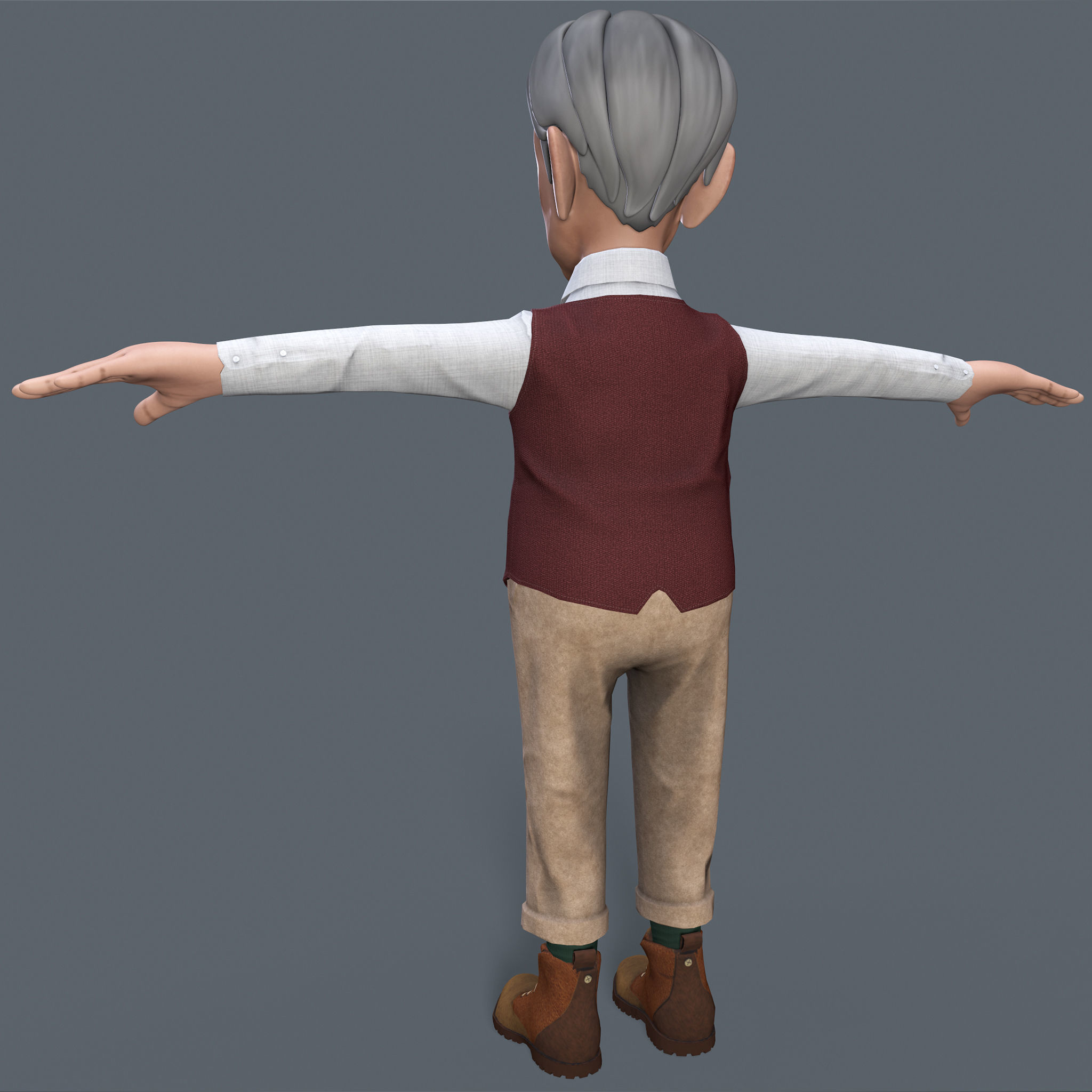 3D model Cartoon Old man GrandPa with Rig VR / AR / low-poly | CGTrader