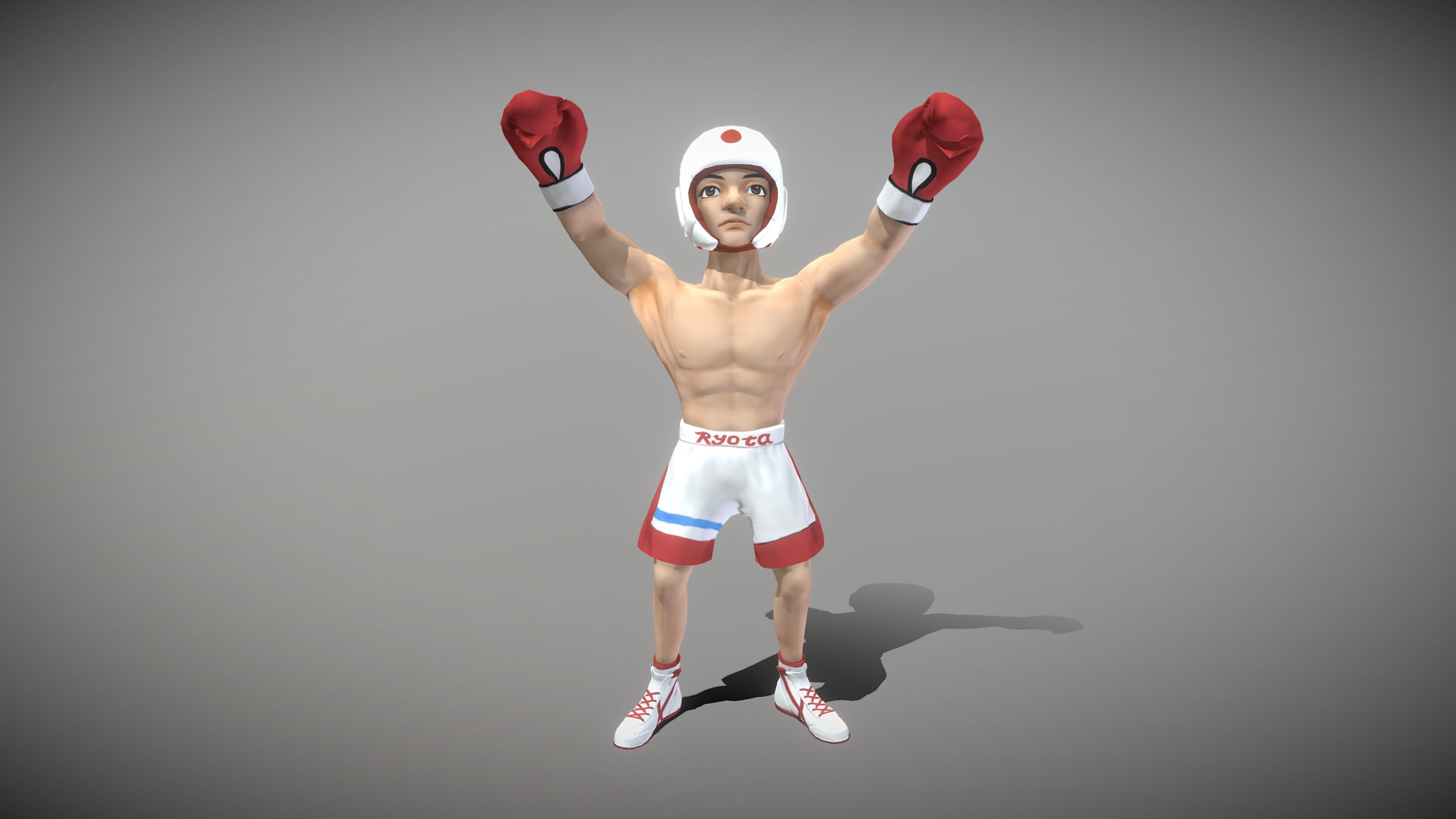 3D model Asian Boxer VR / AR / low-poly rigged animated | CGTrader