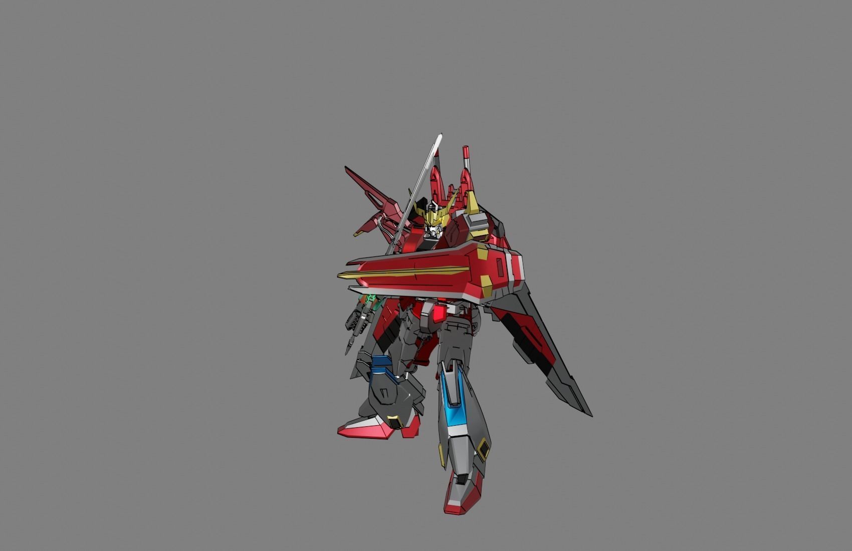 Attacker Gundam 22 3D model animated rigged | CGTrader