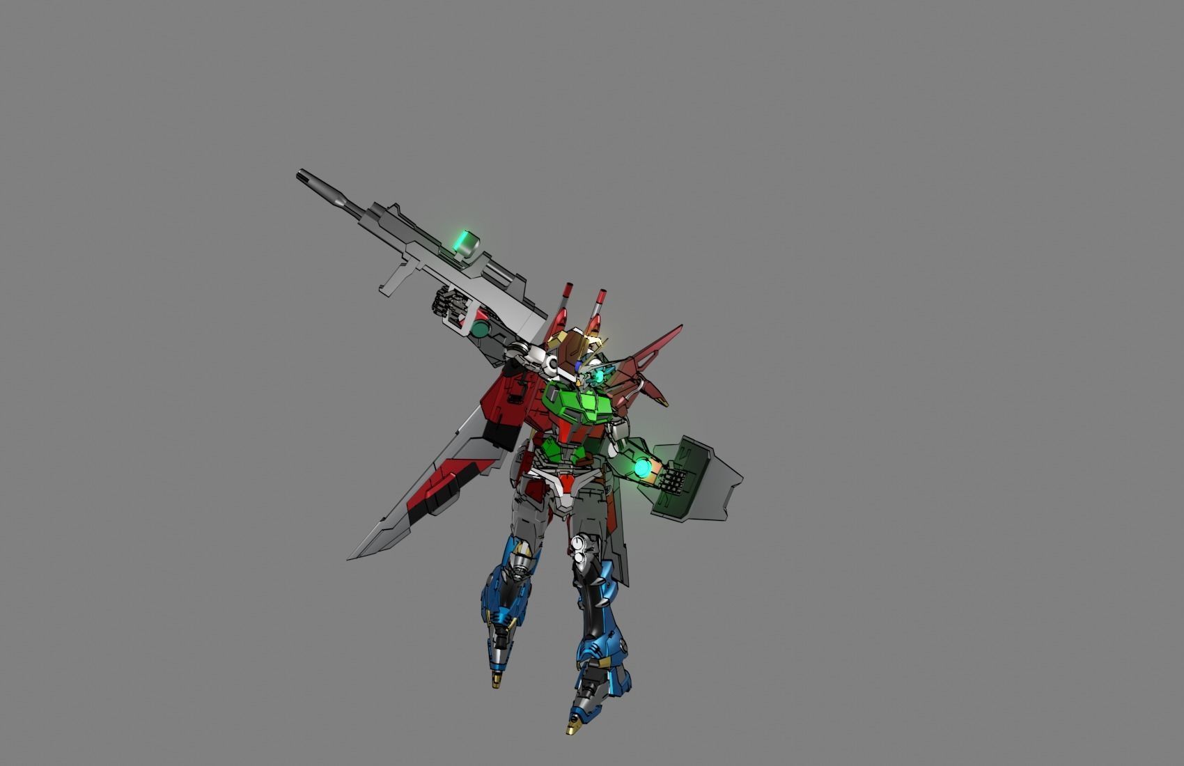 Attacker Gundam 16 3D model animated rigged | CGTrader