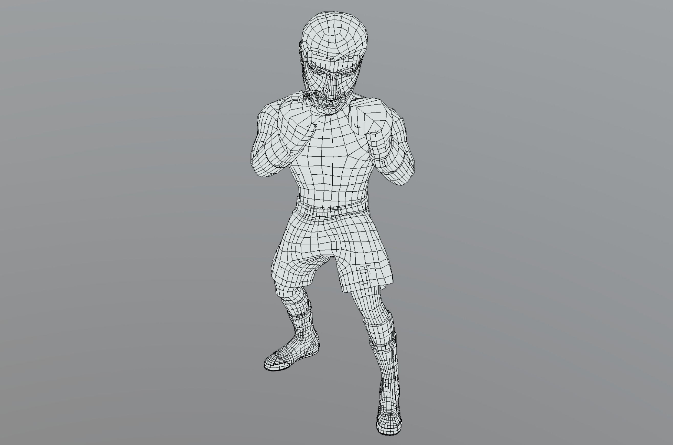 3D model White Boxer VR / AR / low-poly rigged animated | CGTrader
