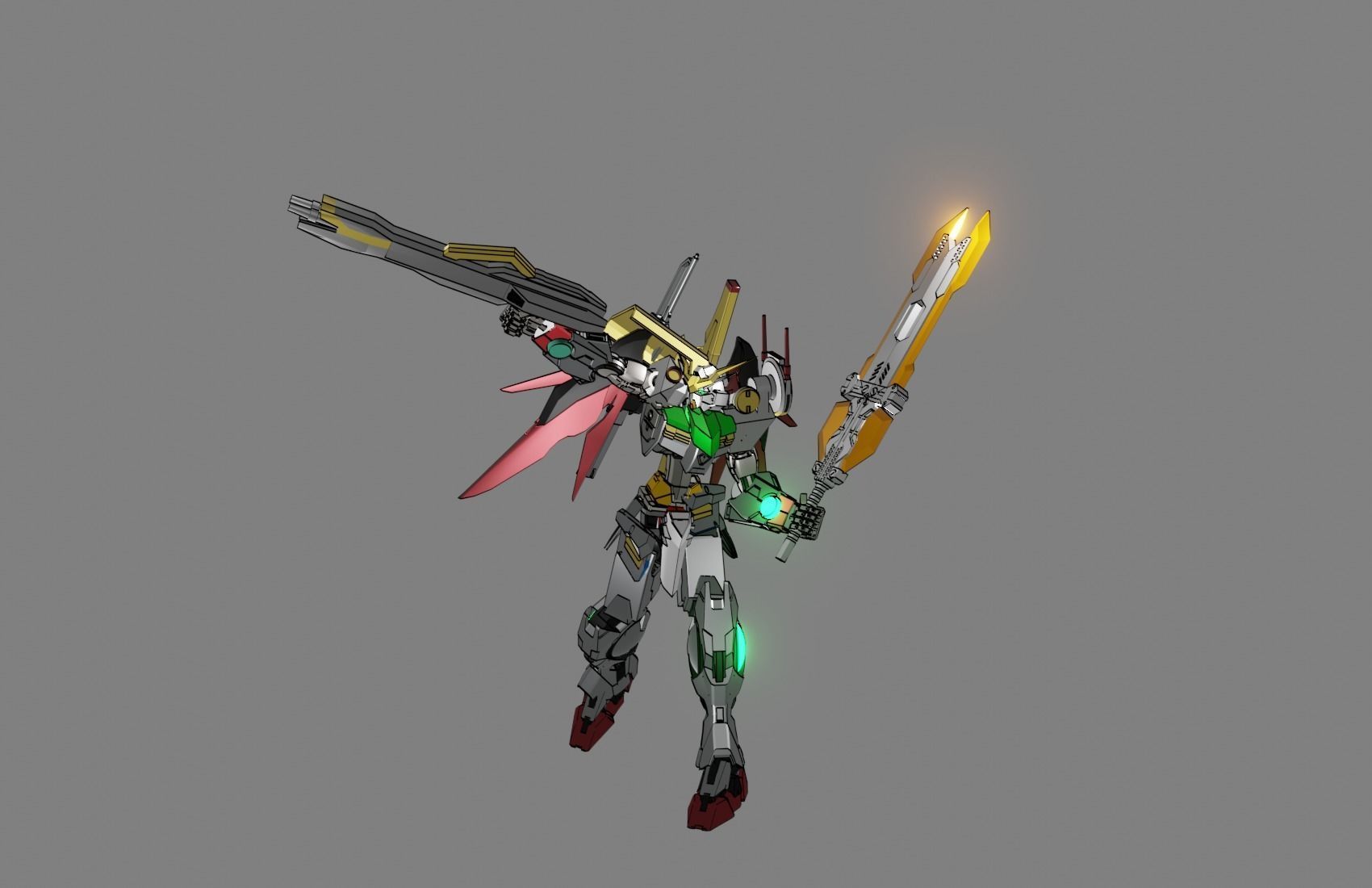 Attacker Gundam 23 A 3D model animated rigged | CGTrader