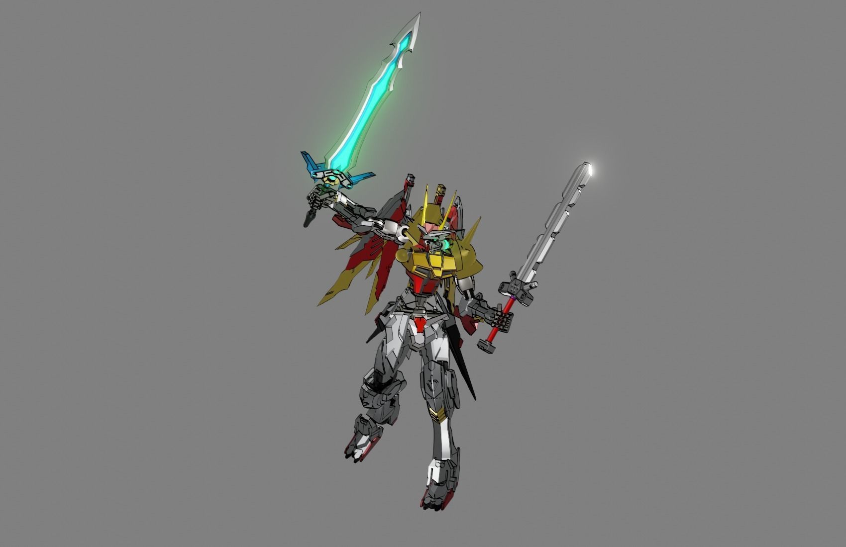 Attacker Gundam 22 A 3D model animated rigged | CGTrader