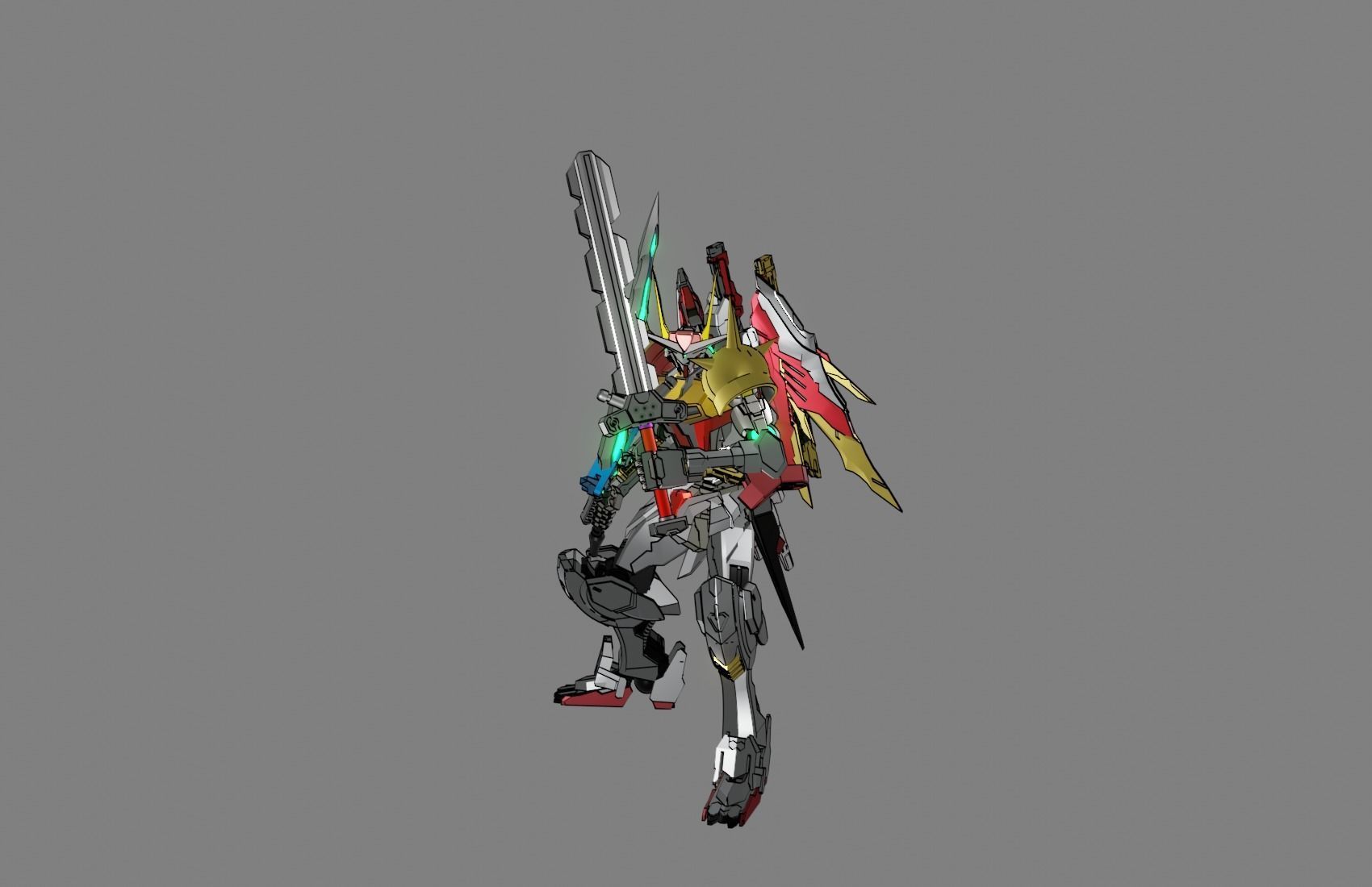Attacker Gundam 22 A 3D model animated rigged | CGTrader