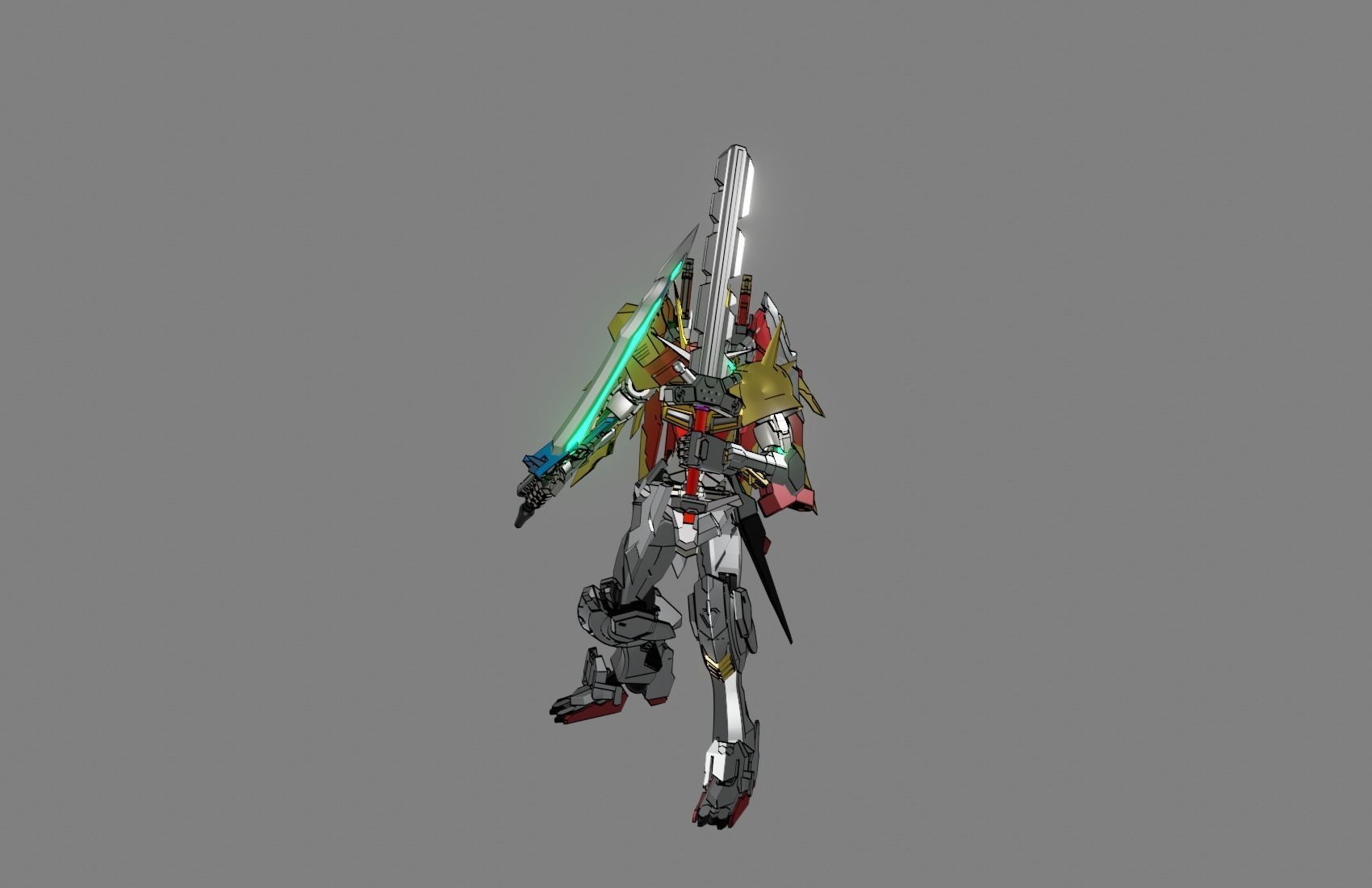 Attacker Gundam 22 A 3D model animated rigged | CGTrader