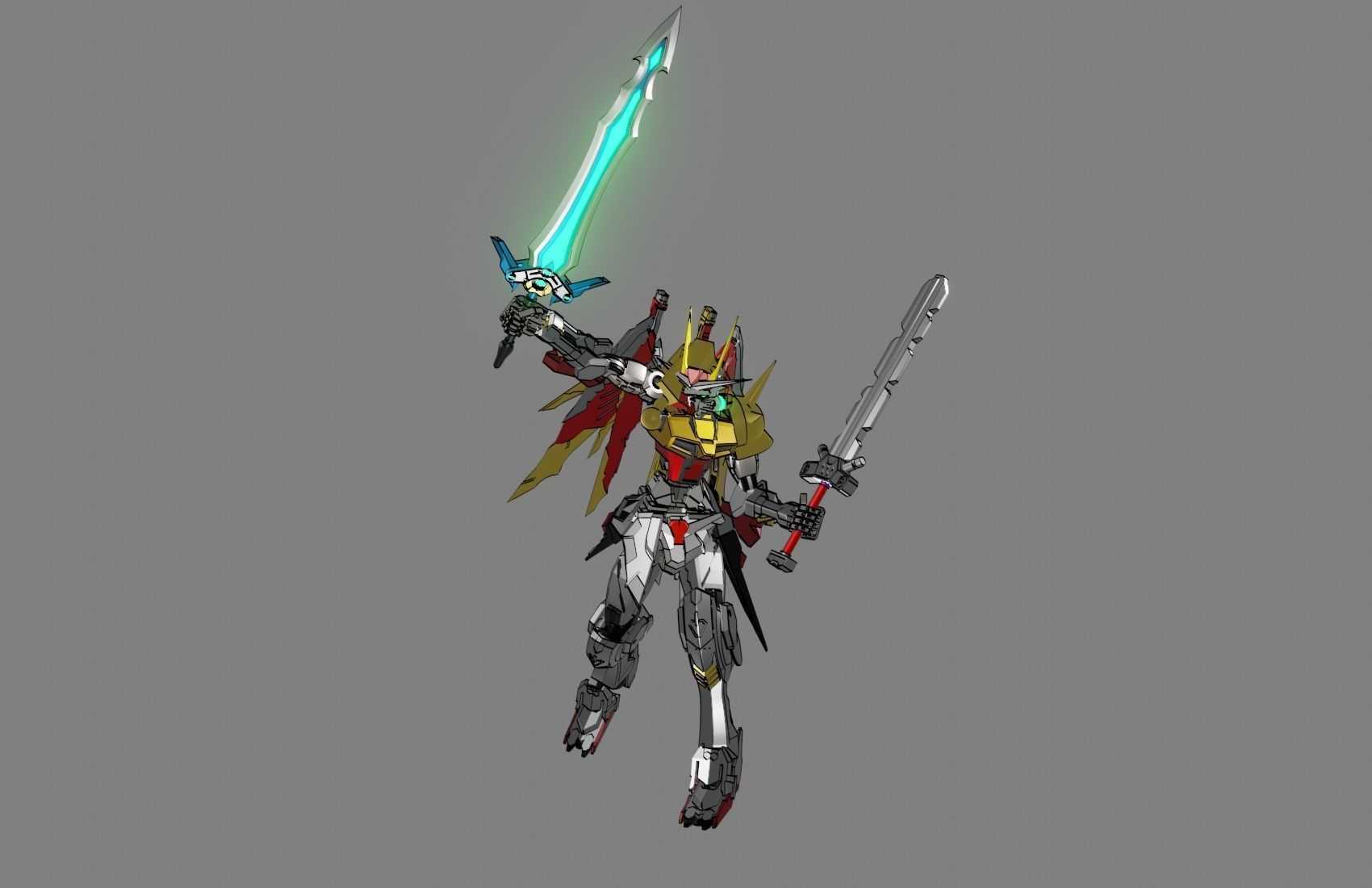 Attacker Gundam 22 A 3D model animated rigged | CGTrader
