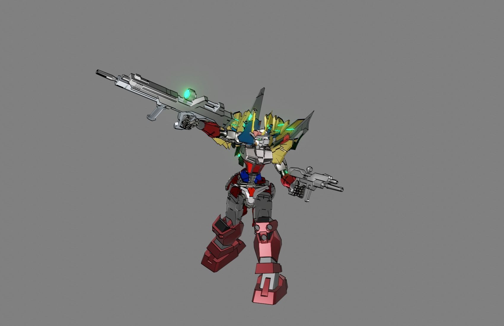 Attacker Gundam 13 A 3D model animated rigged | CGTrader