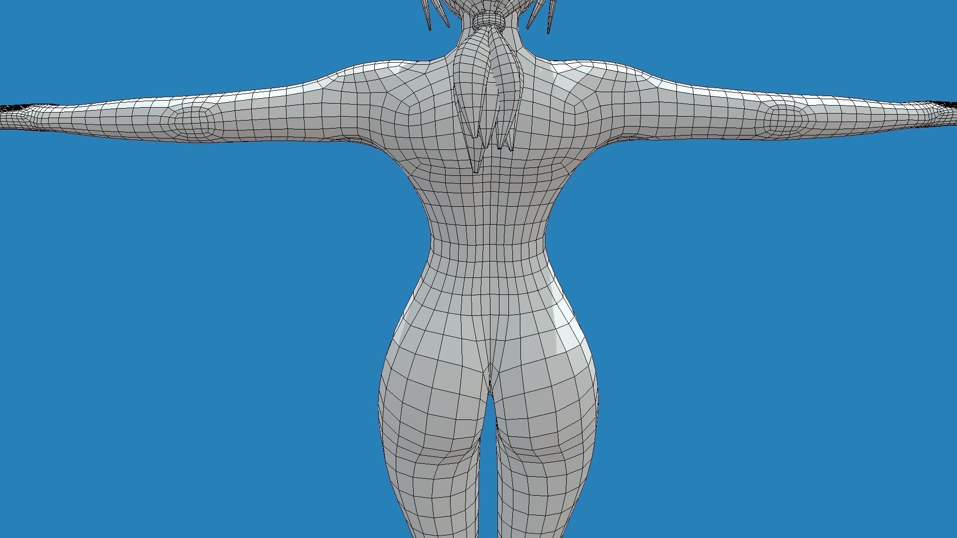 3D model Female anime base mesh character VR / AR / low-poly | CGTrader