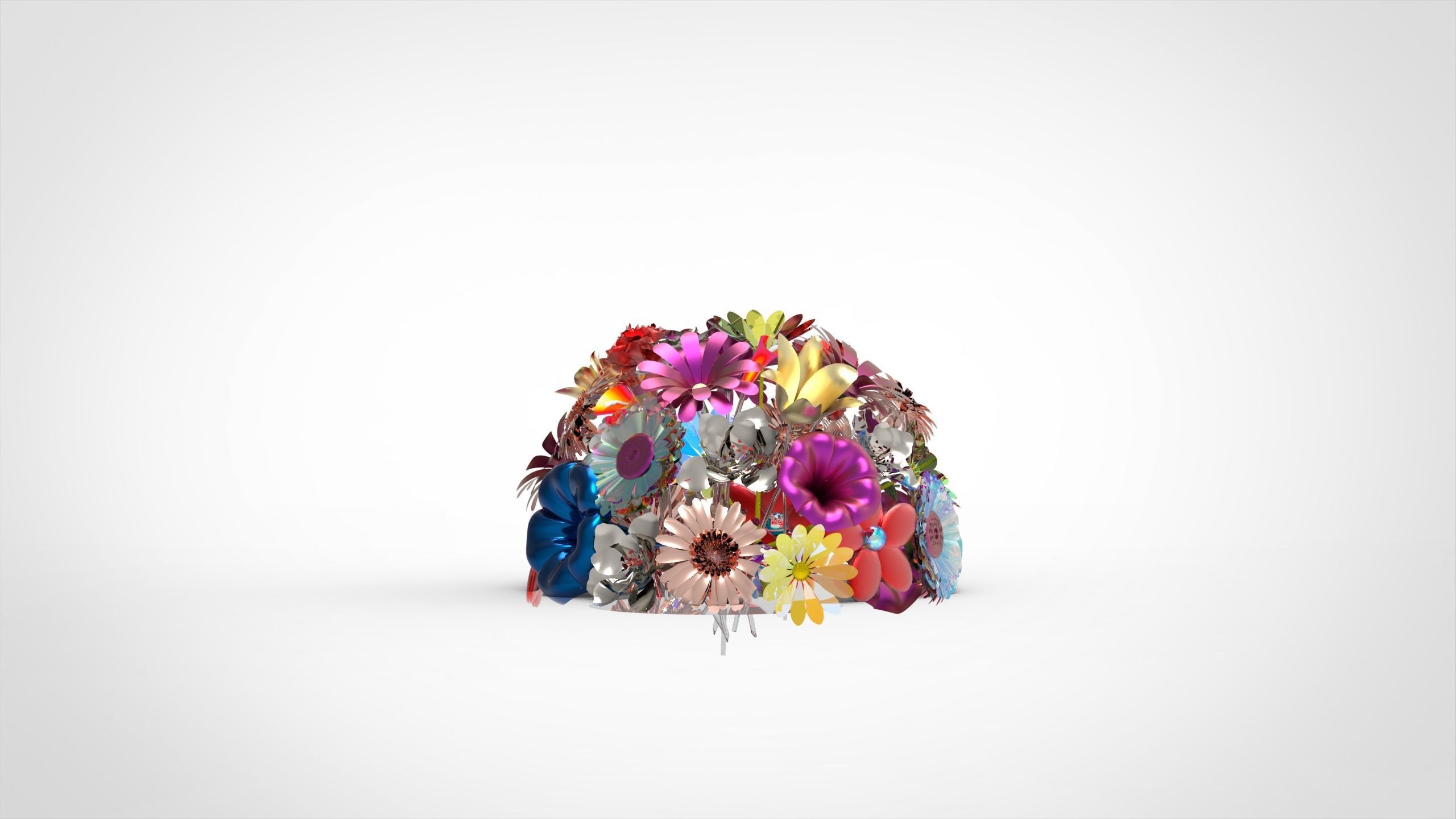 Flowers Ball Sculpture 3D model | CGTrader