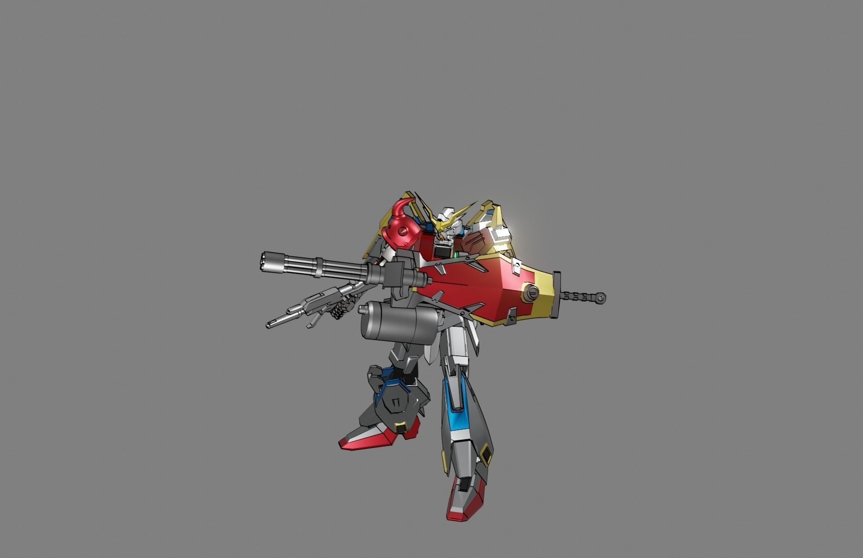 Attacker Gundam B 2 3D model animated rigged | CGTrader