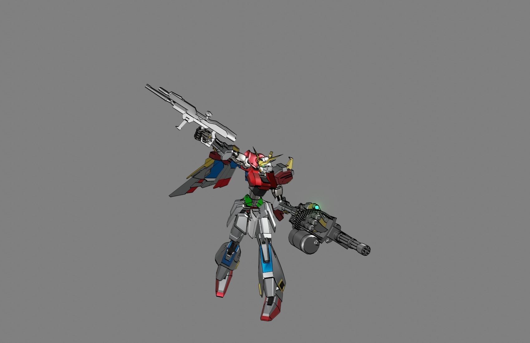 Attacker Gundam B 2 3D model animated rigged | CGTrader