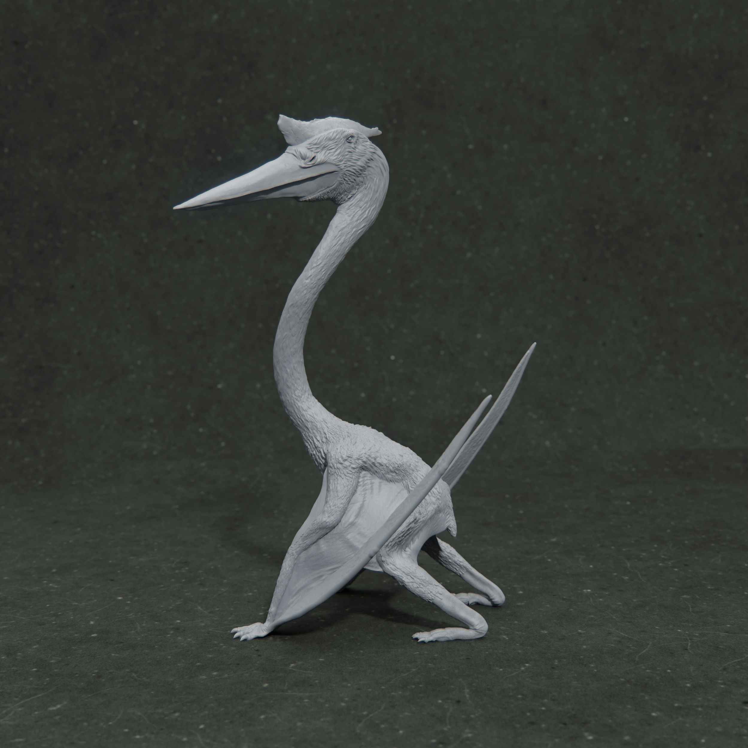 Arambourgiania sitting 1-35 scale pre-supported pterosaur 3D model 3D ...