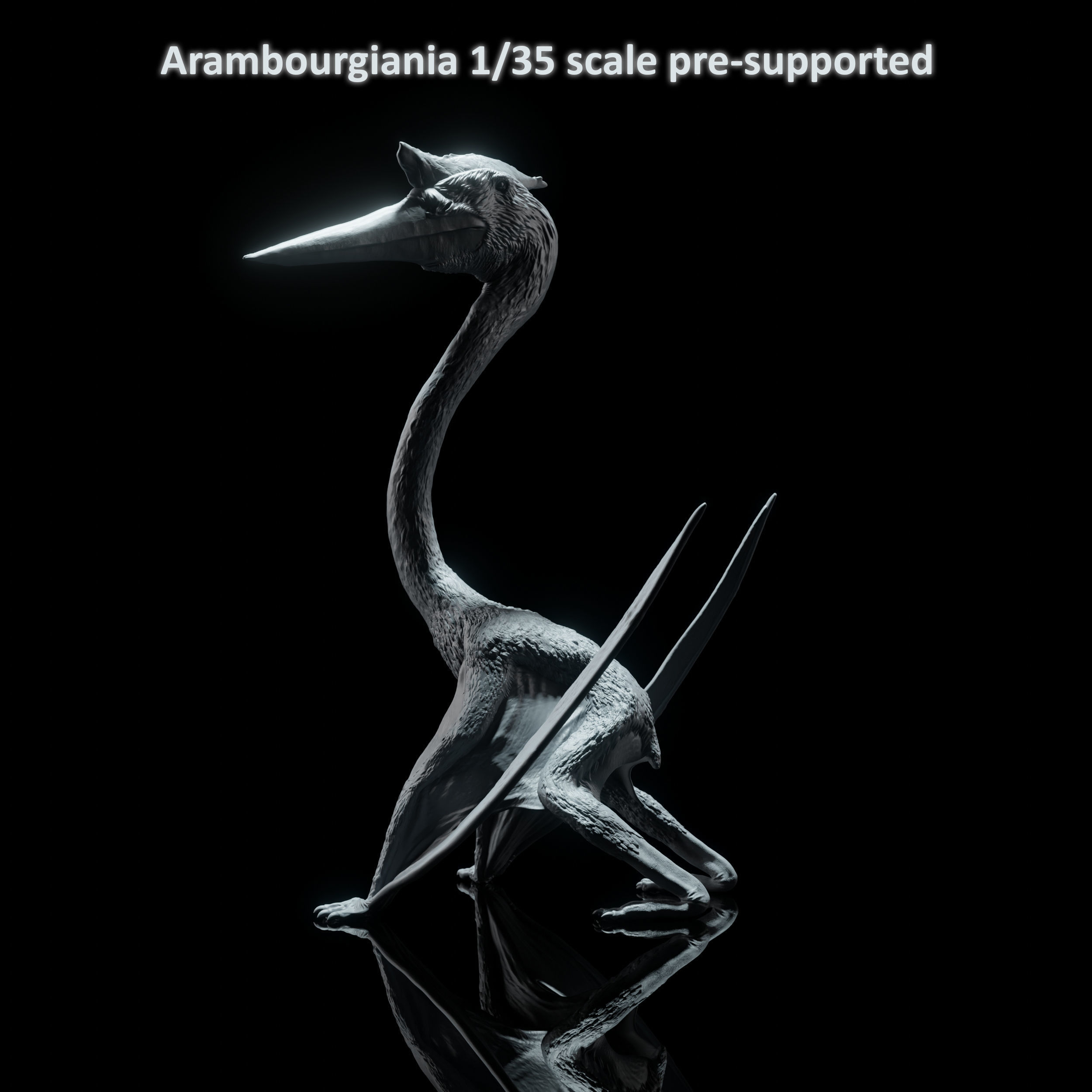 Arambourgiania sitting 1-35 scale pre-supported pterosaur 3D model 3D ...