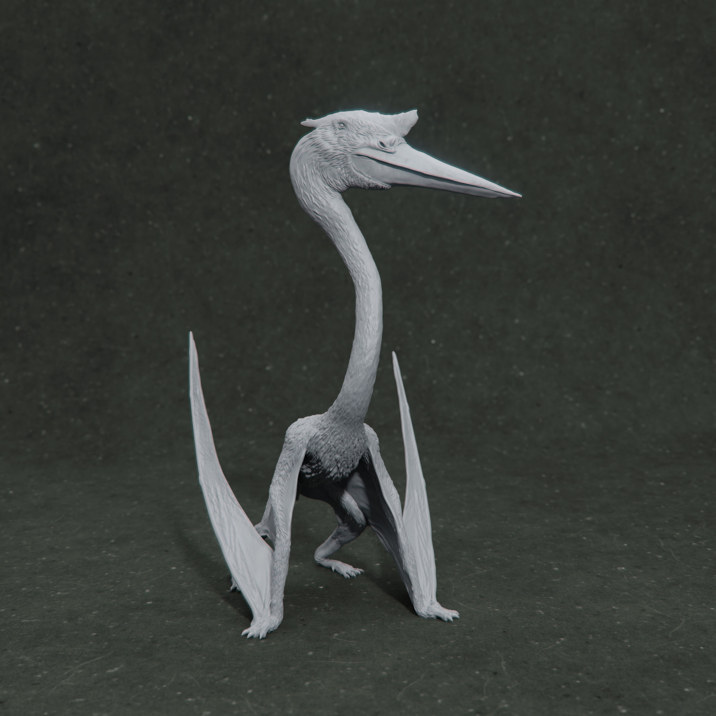 Arambourgiania sitting 1-35 scale pre-supported pterosaur 3D model 3D ...