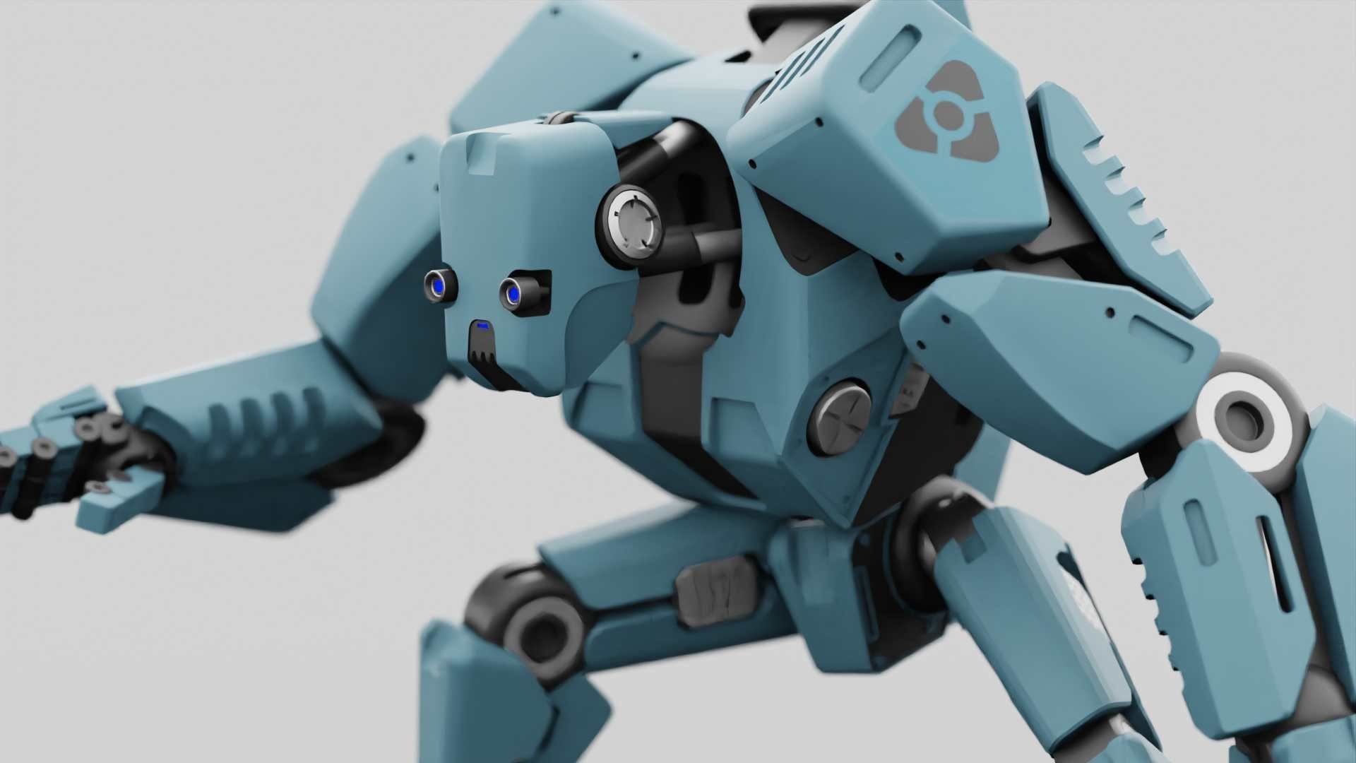CYBER DROID RIGGED 3D model rigged | CGTrader