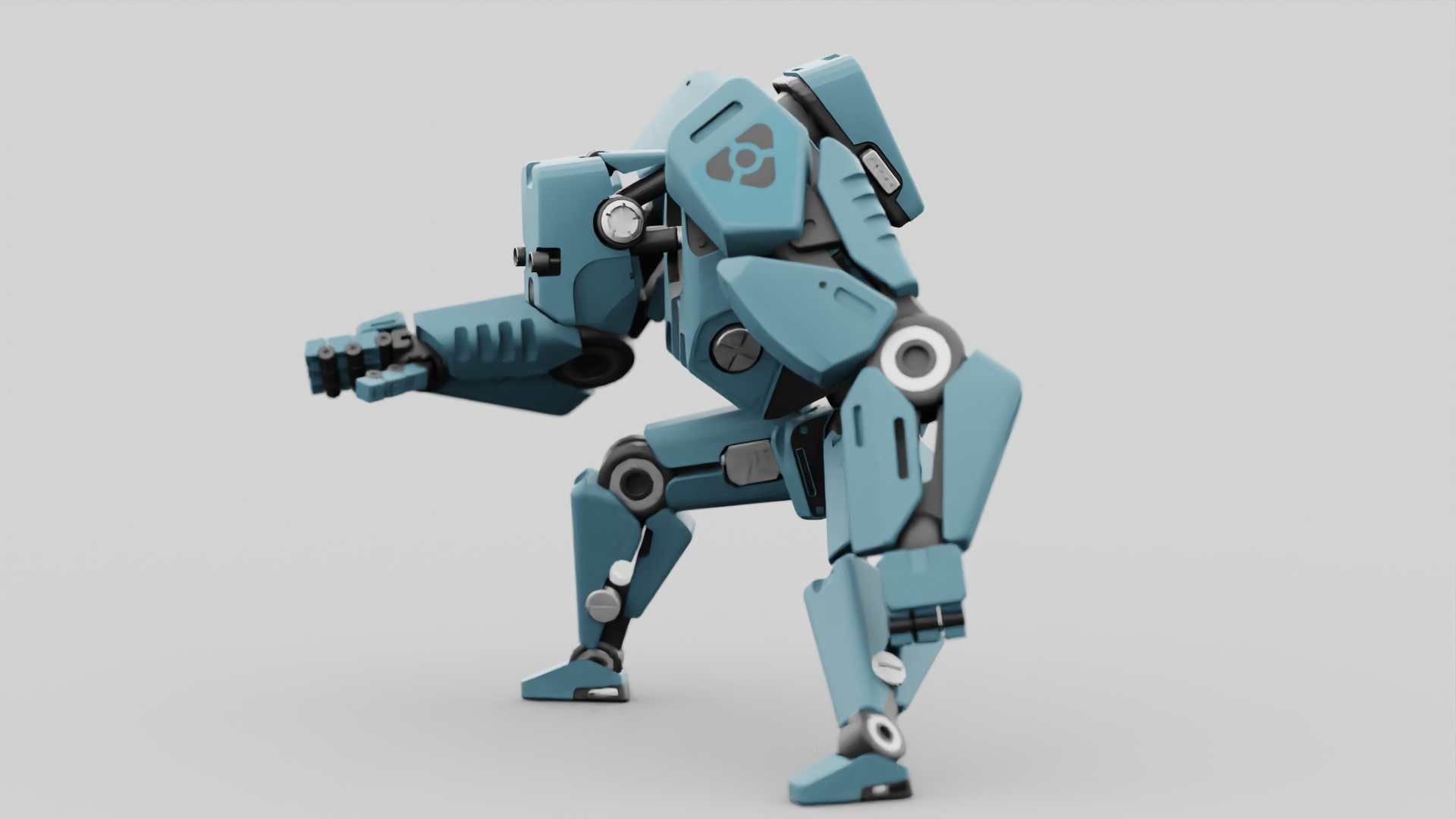 CYBER DROID RIGGED 3D model rigged | CGTrader