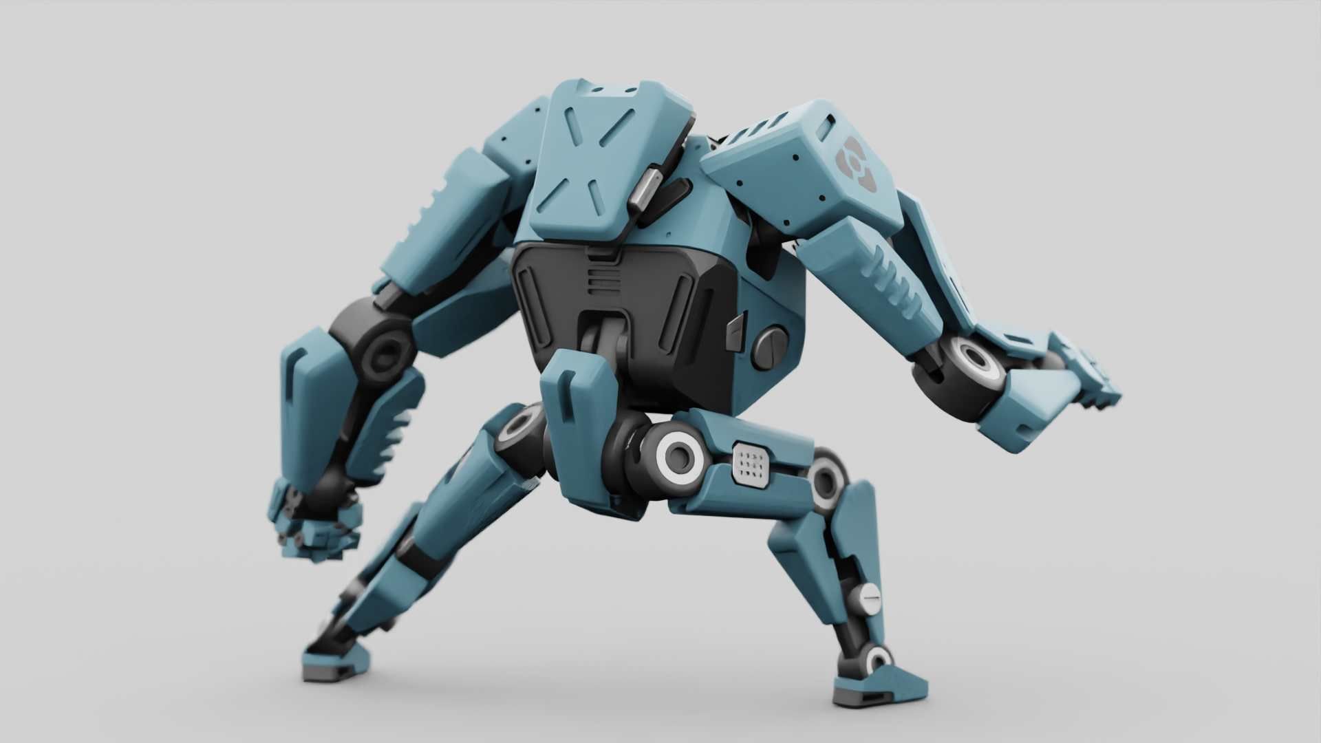 CYBER DROID RIGGED 3D model rigged | CGTrader