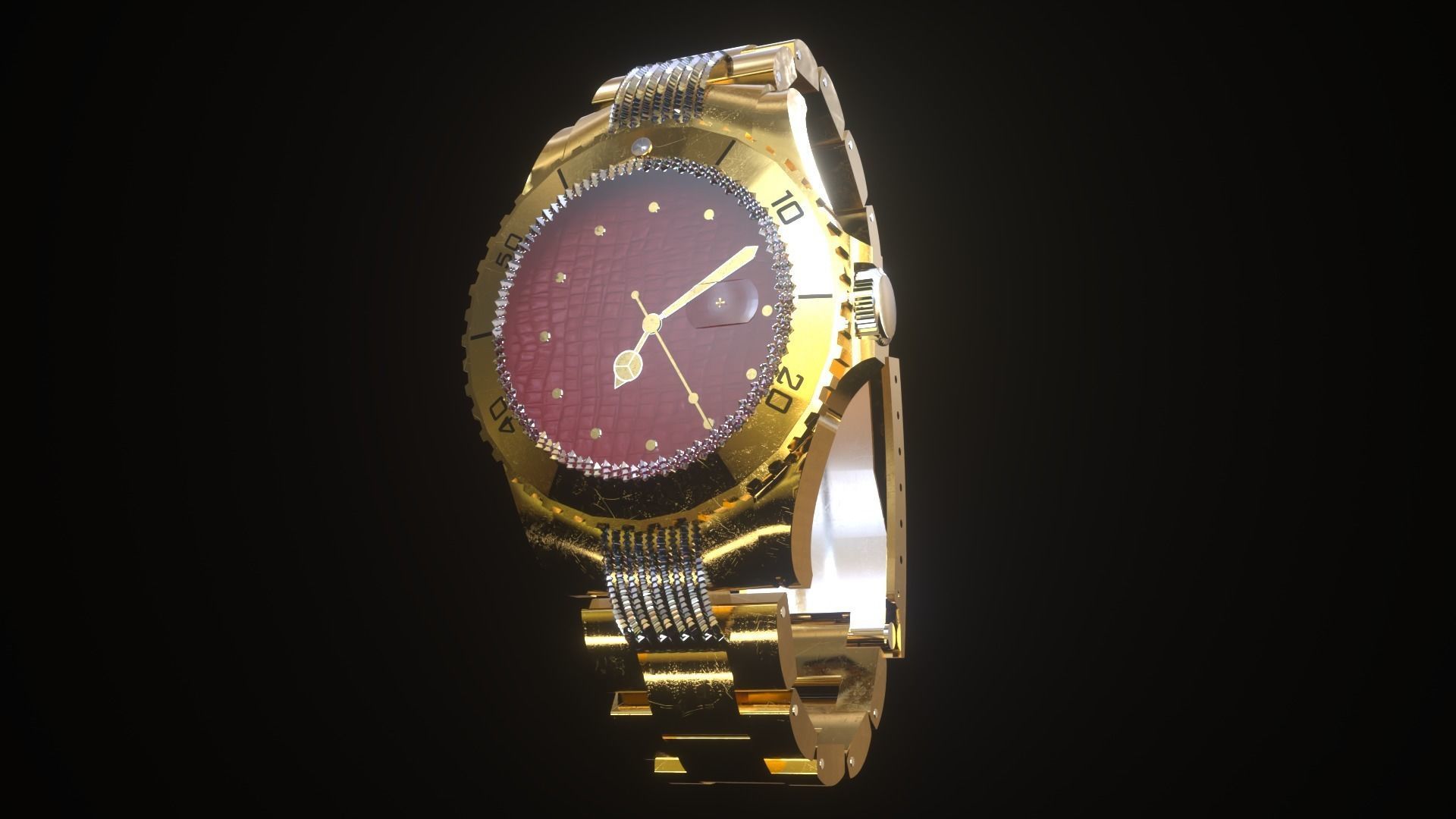Golden Watch free 3D model | CGTrader