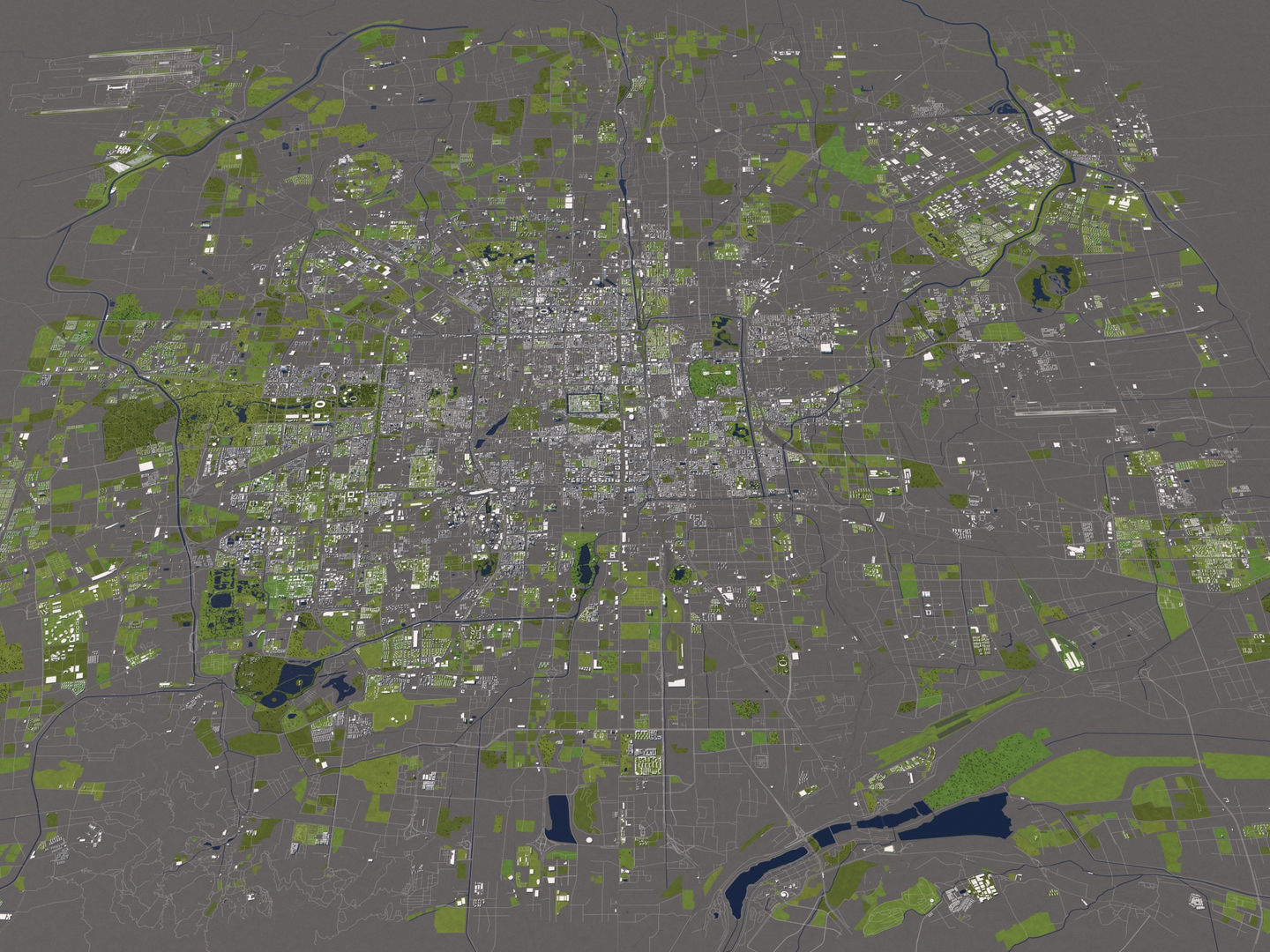 Beijing 50x50km City Map Model 3D model | CGTrader