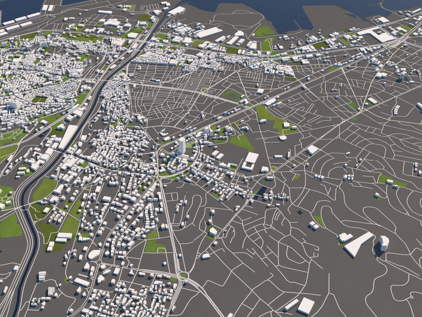 Beirut 50x50km City Map Model 3D model | CGTrader
