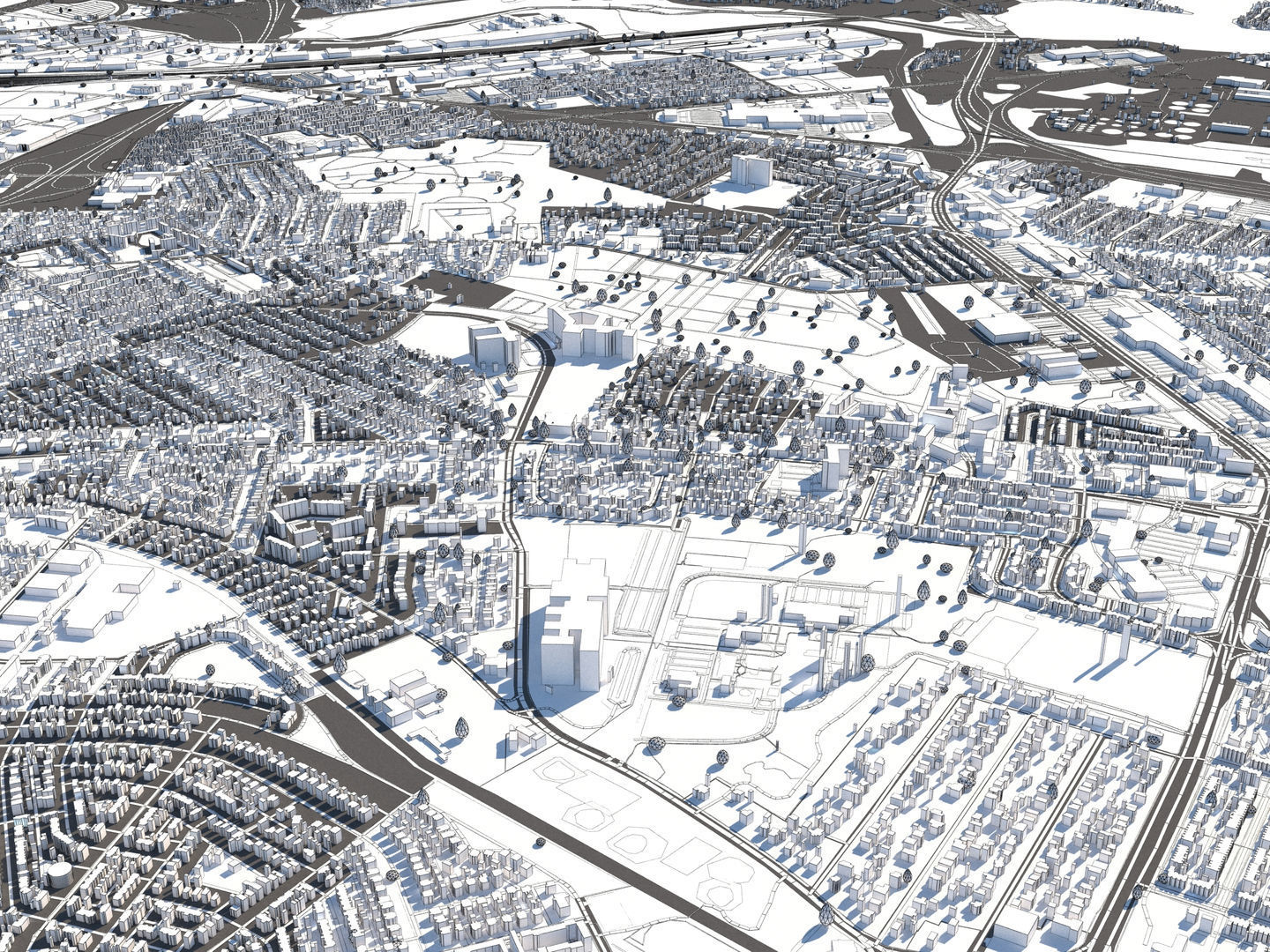 Baltimore 50x50km City Map Model 3D model | CGTrader